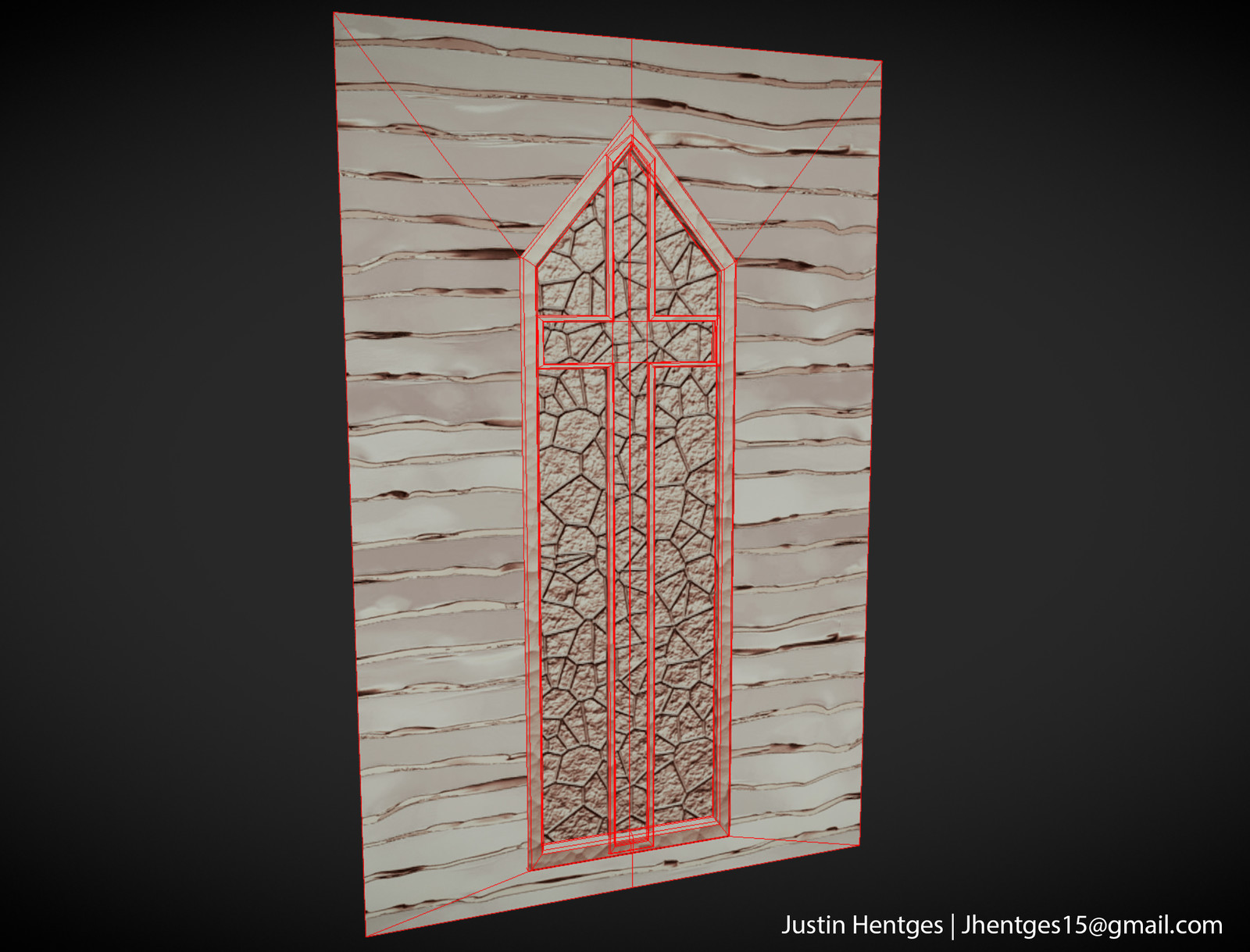 Justin Hentges - Old Stained Glass Window on an Old Church Wall