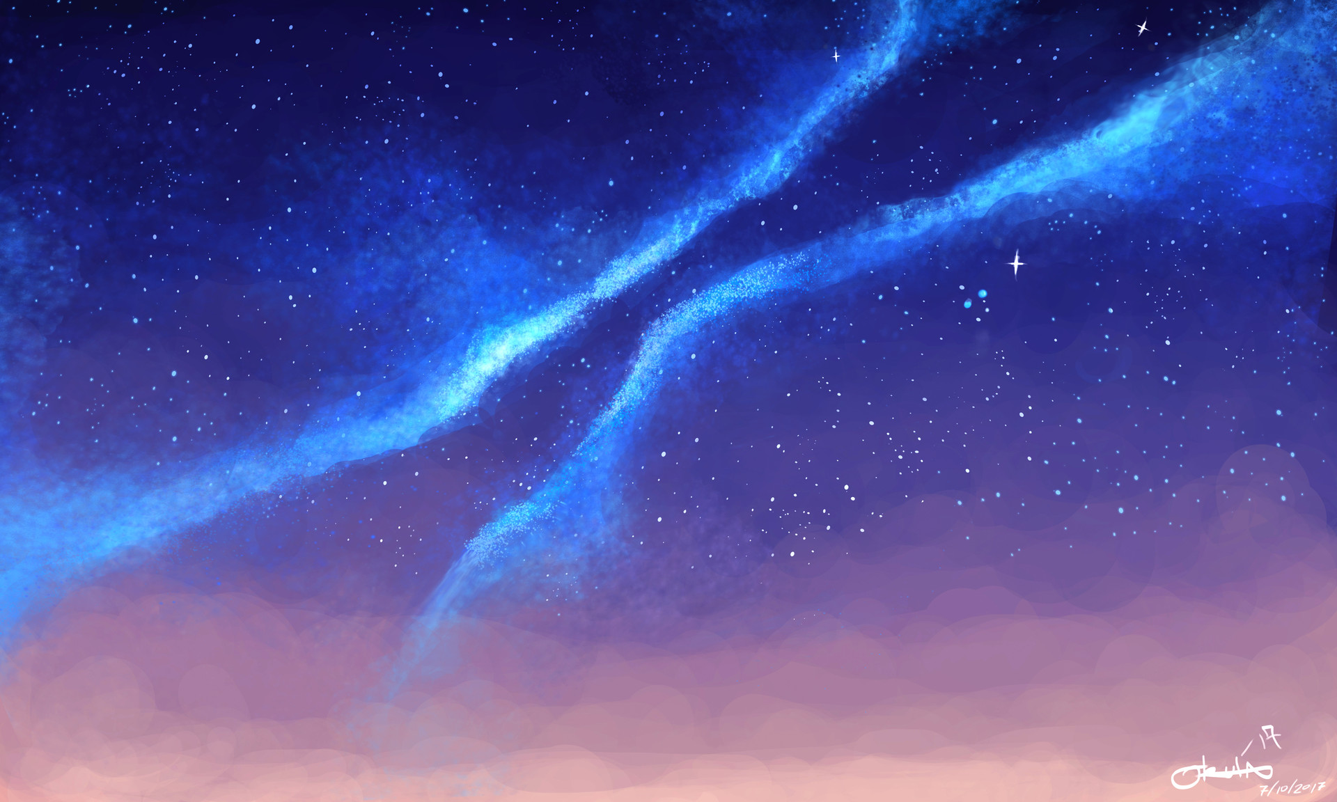 ArtStation - Night sky study