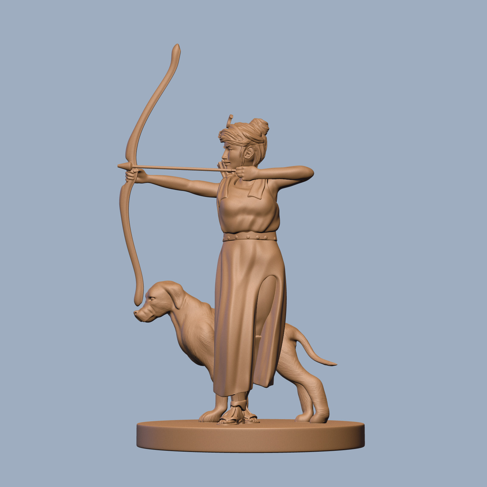 ArtStation - 3D model for the board game - The Goddess of ARTEMIS and dog