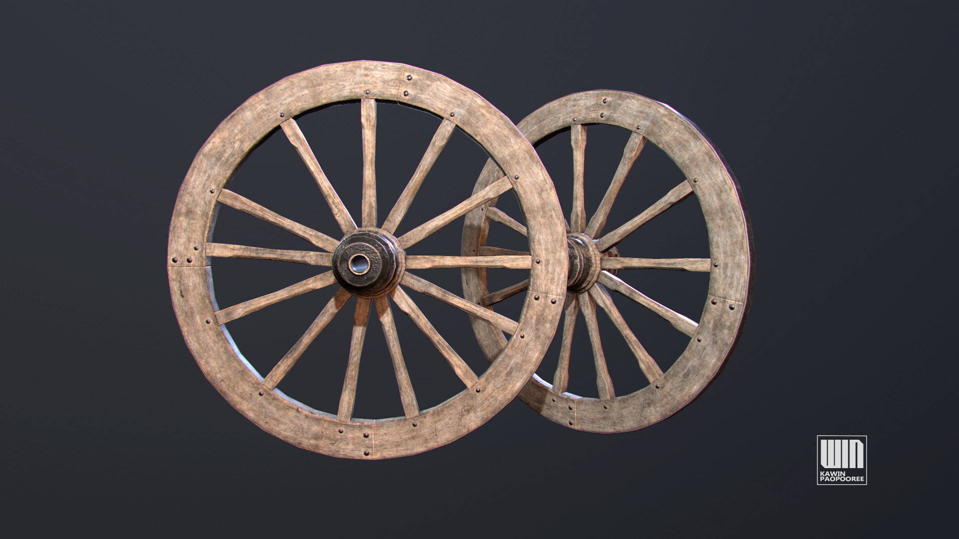 ArtStation - old wooden wheel game asset