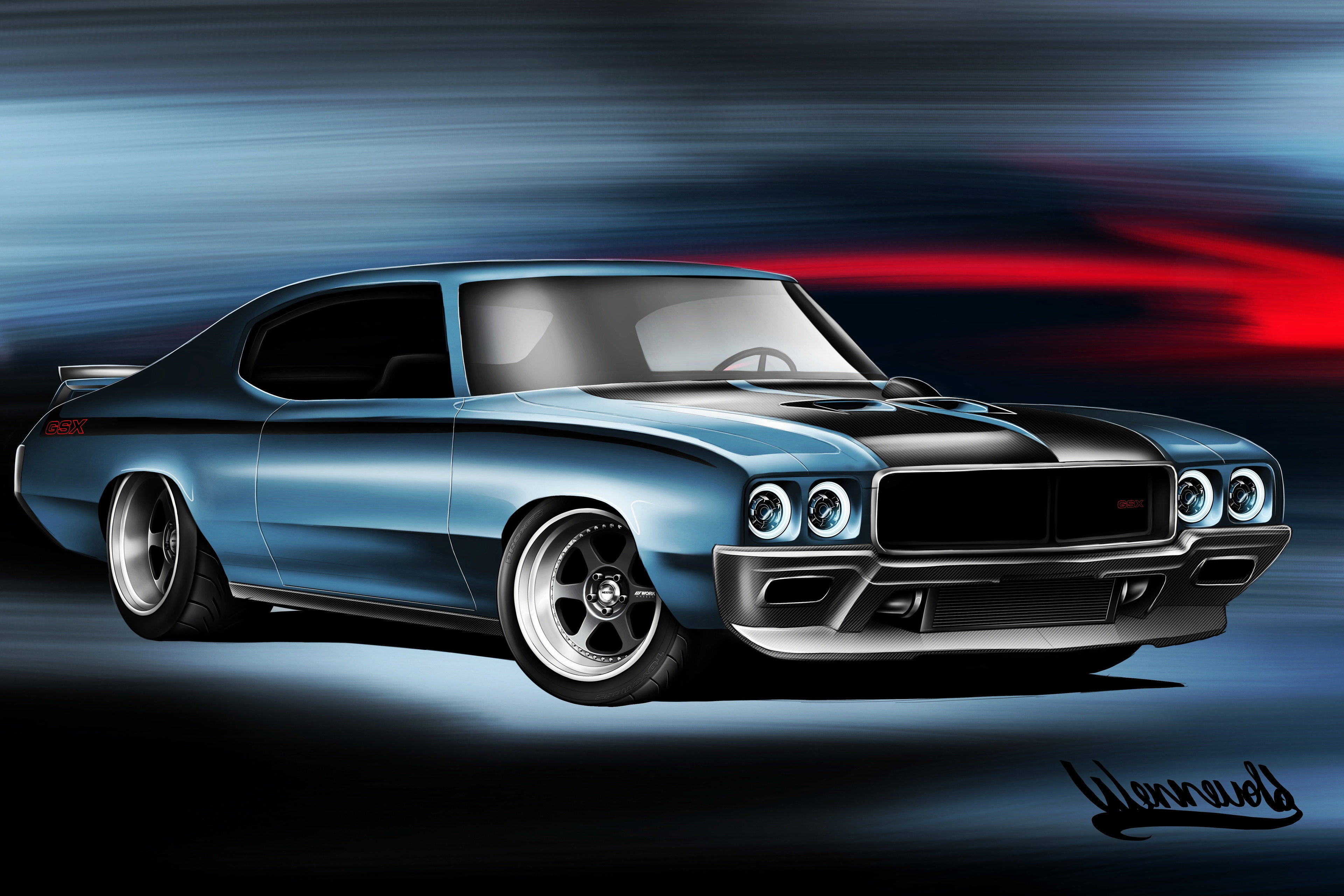 ANDREAS WENNEVOLD - ProTouring 70' Buick GTX rendering