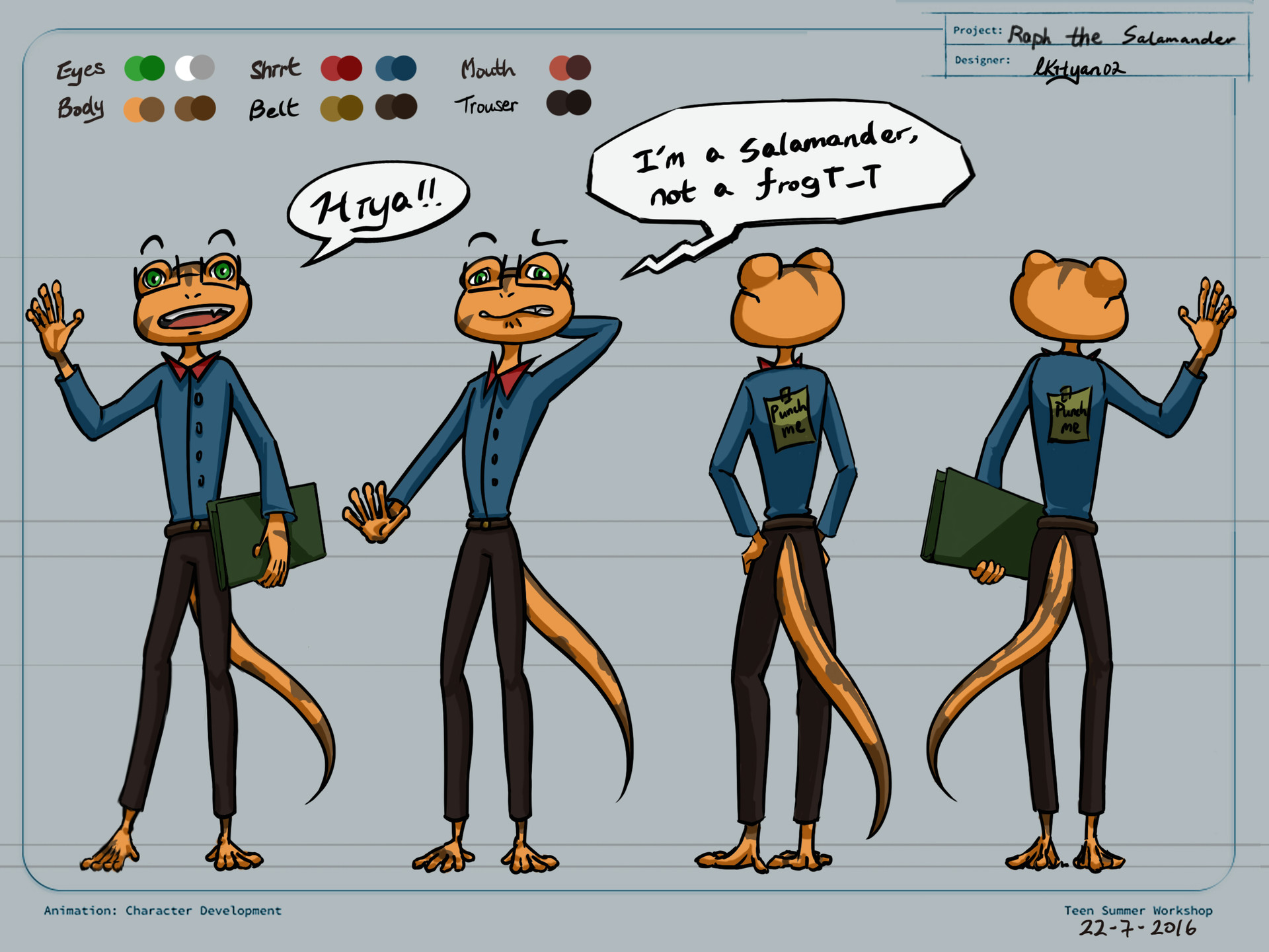 ArtStation - Character Sheet: Raph The Salamander