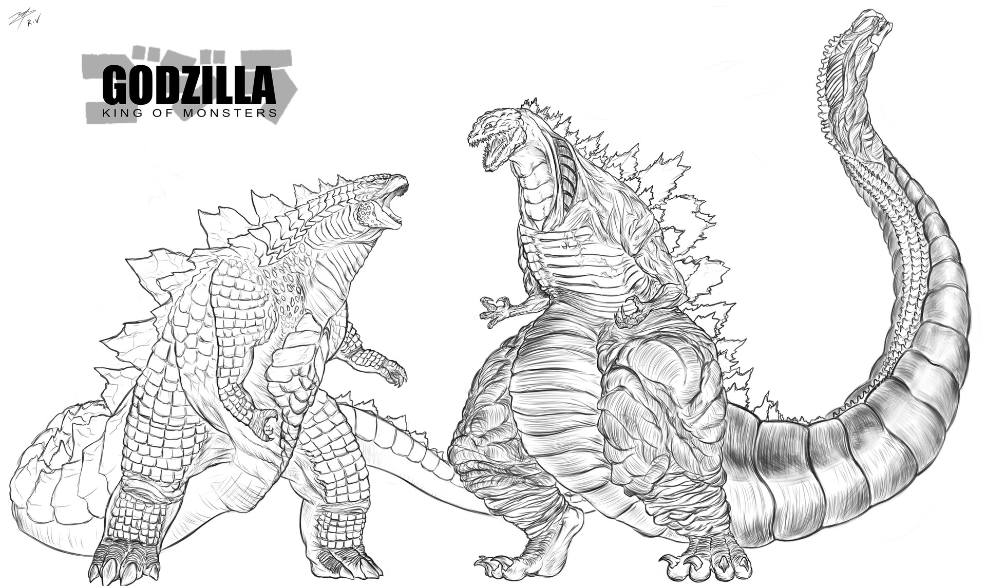free godzilla coloring pages to print monsters