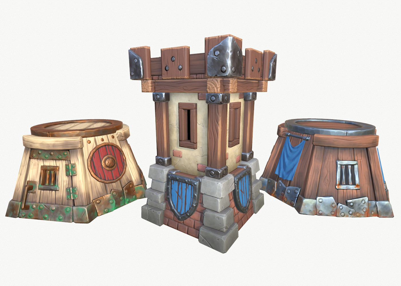 ArtStation - Cartoon wooden towers