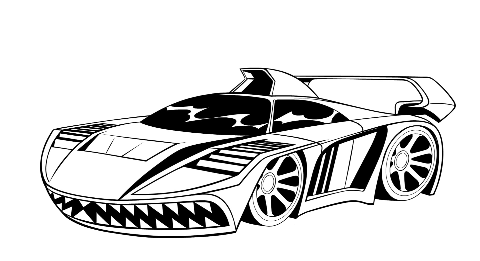 hot wheels shark car coloring page