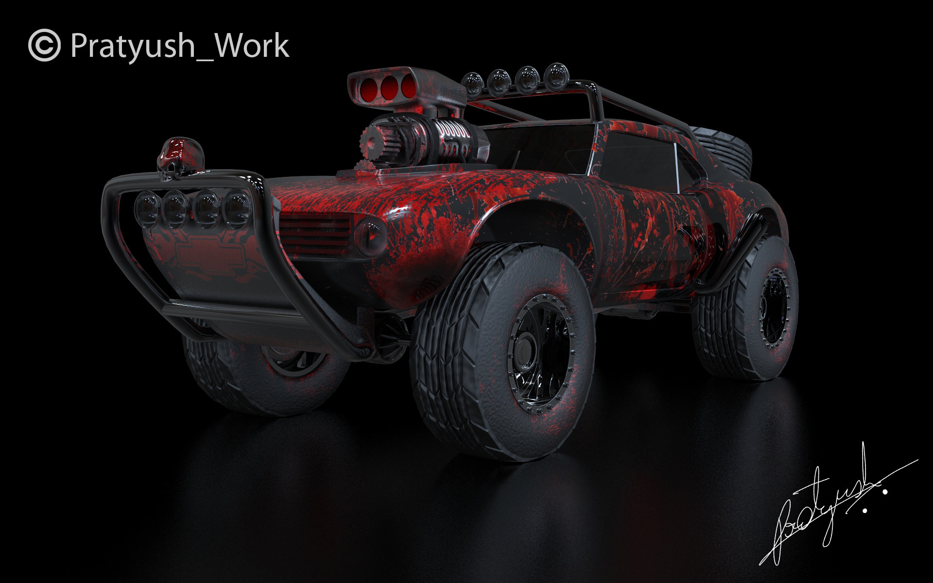 ArtStation - Raid Death Classic Camaro (stood eight in the MH tutorials ...