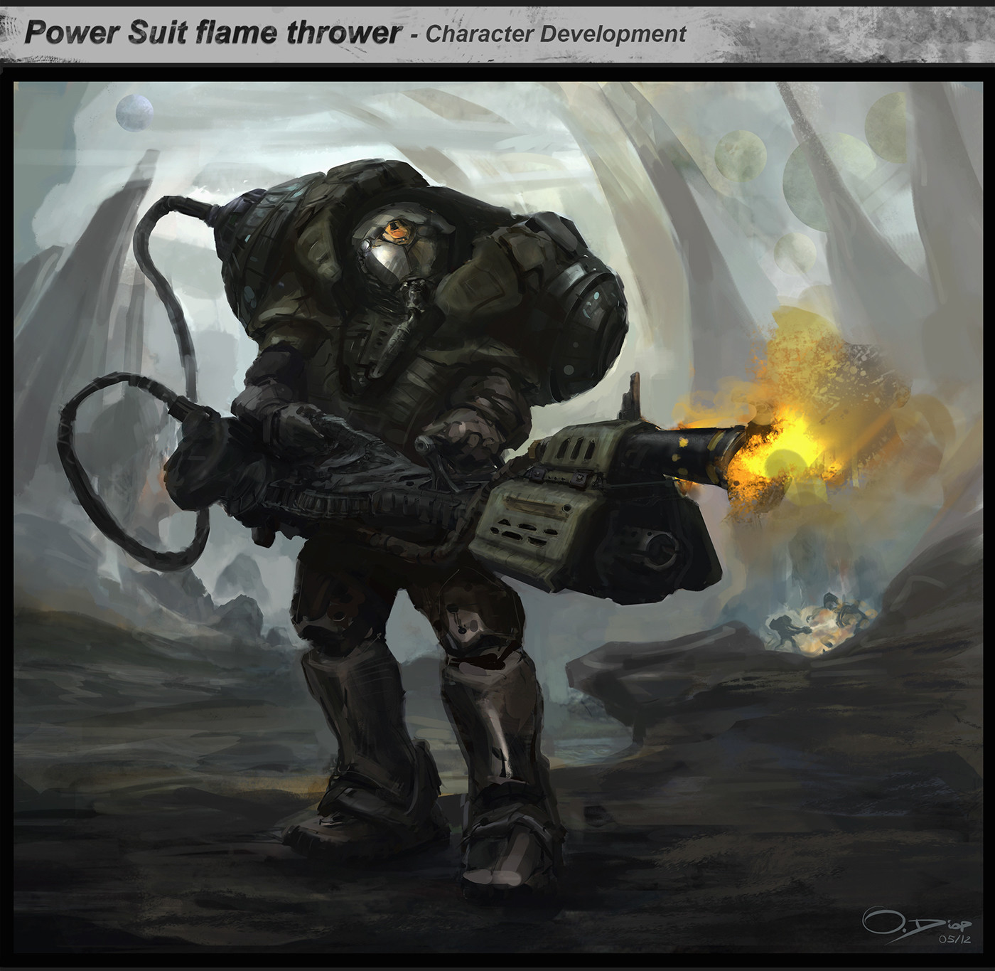 ArtStation - Power suit Flamme Thrower