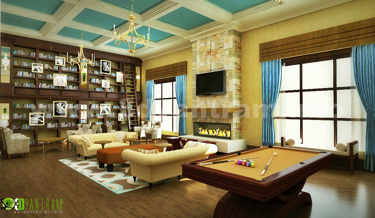 ArtStation - Gorgeous & Ultra-Modern 3D Interior Design for Library