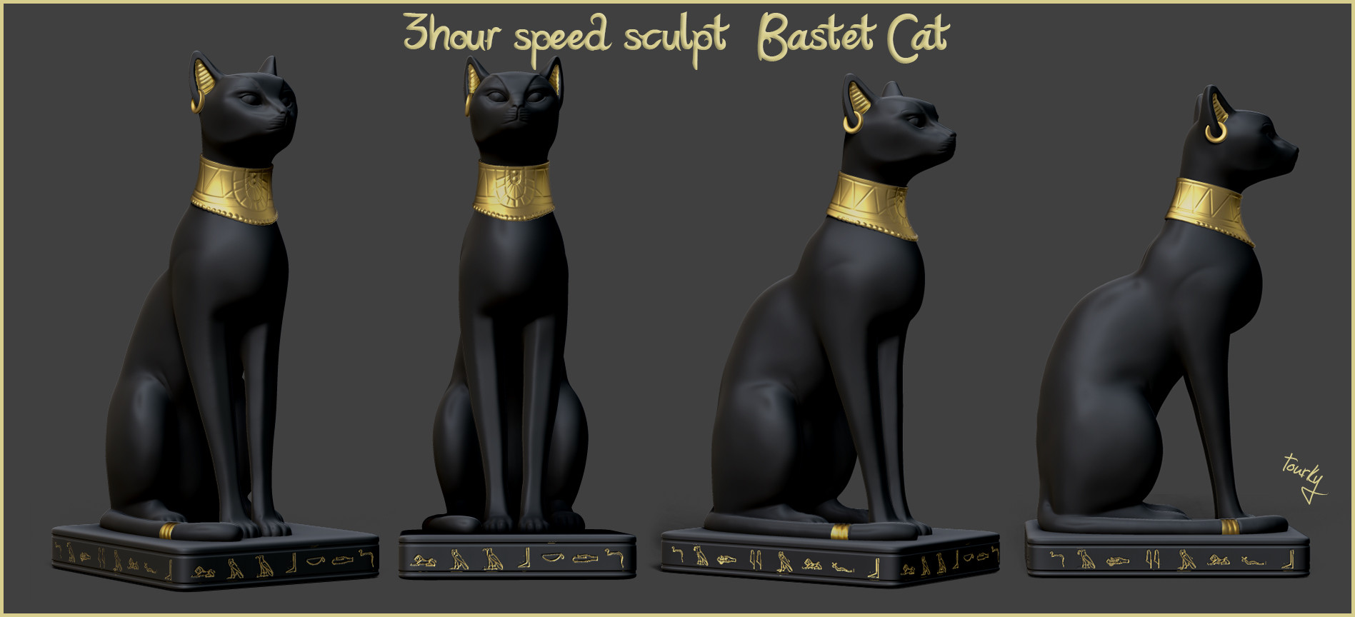 ArtStation - 3 hour speed sculpt for Egyptian Bastet Cat