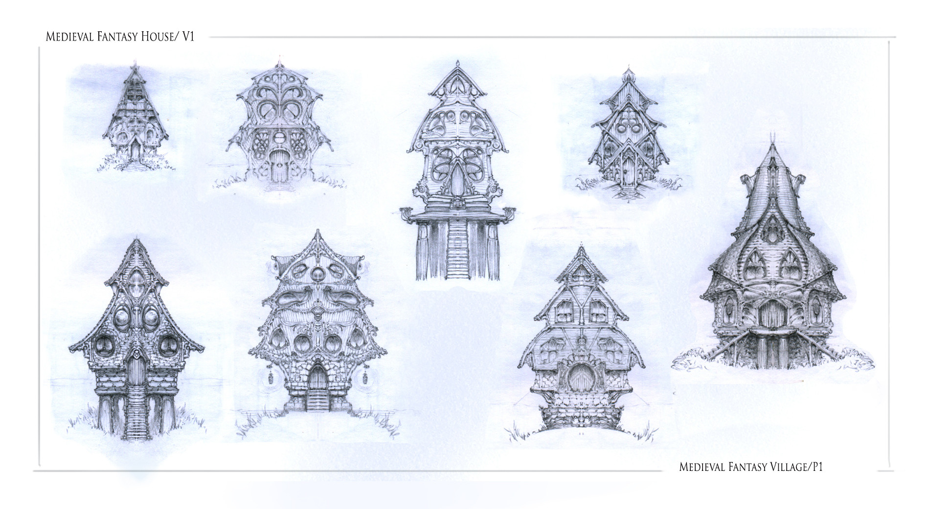 how to draw fantasy buildings
