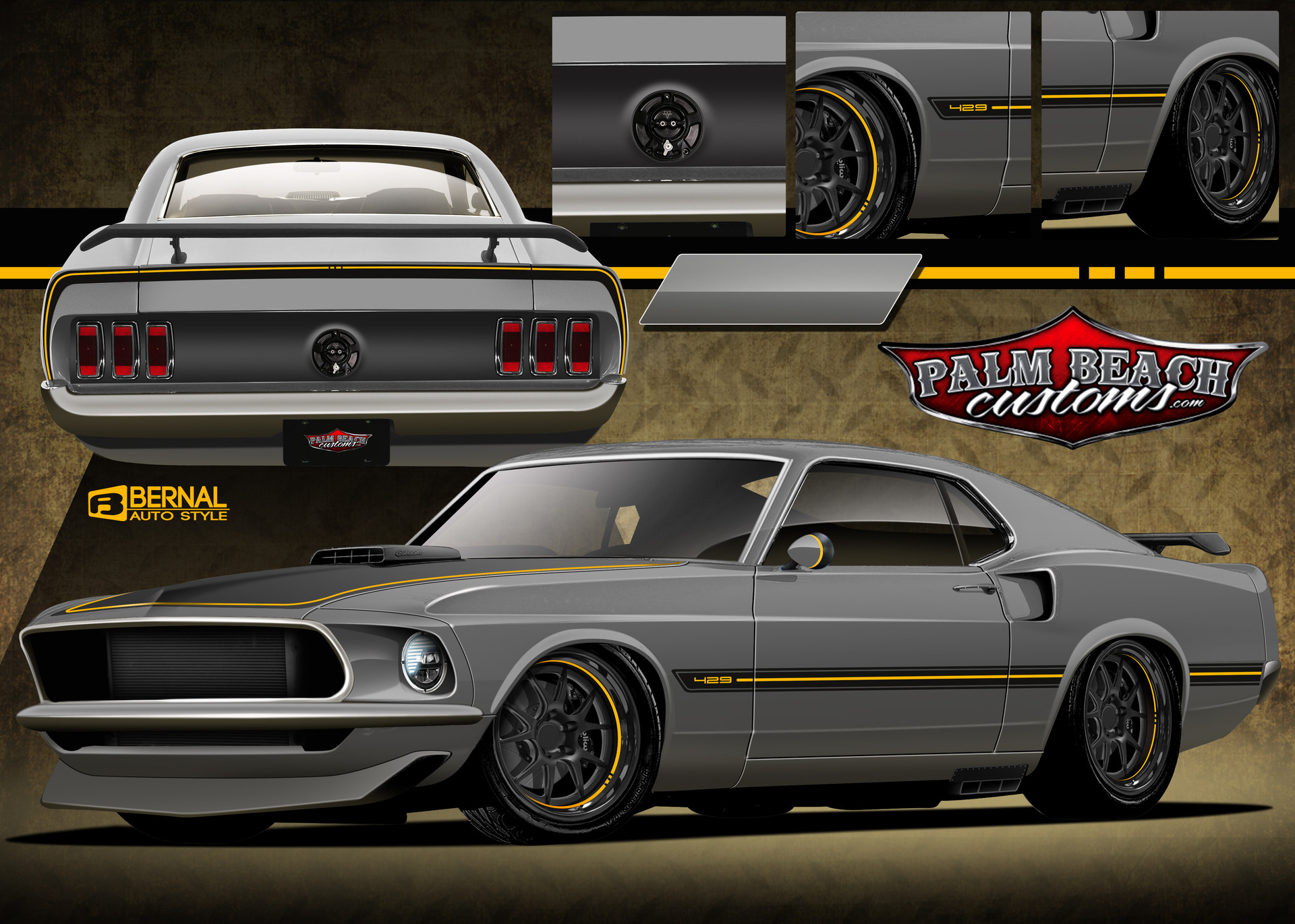 ArtStation - 69 Mustang Pro Touring