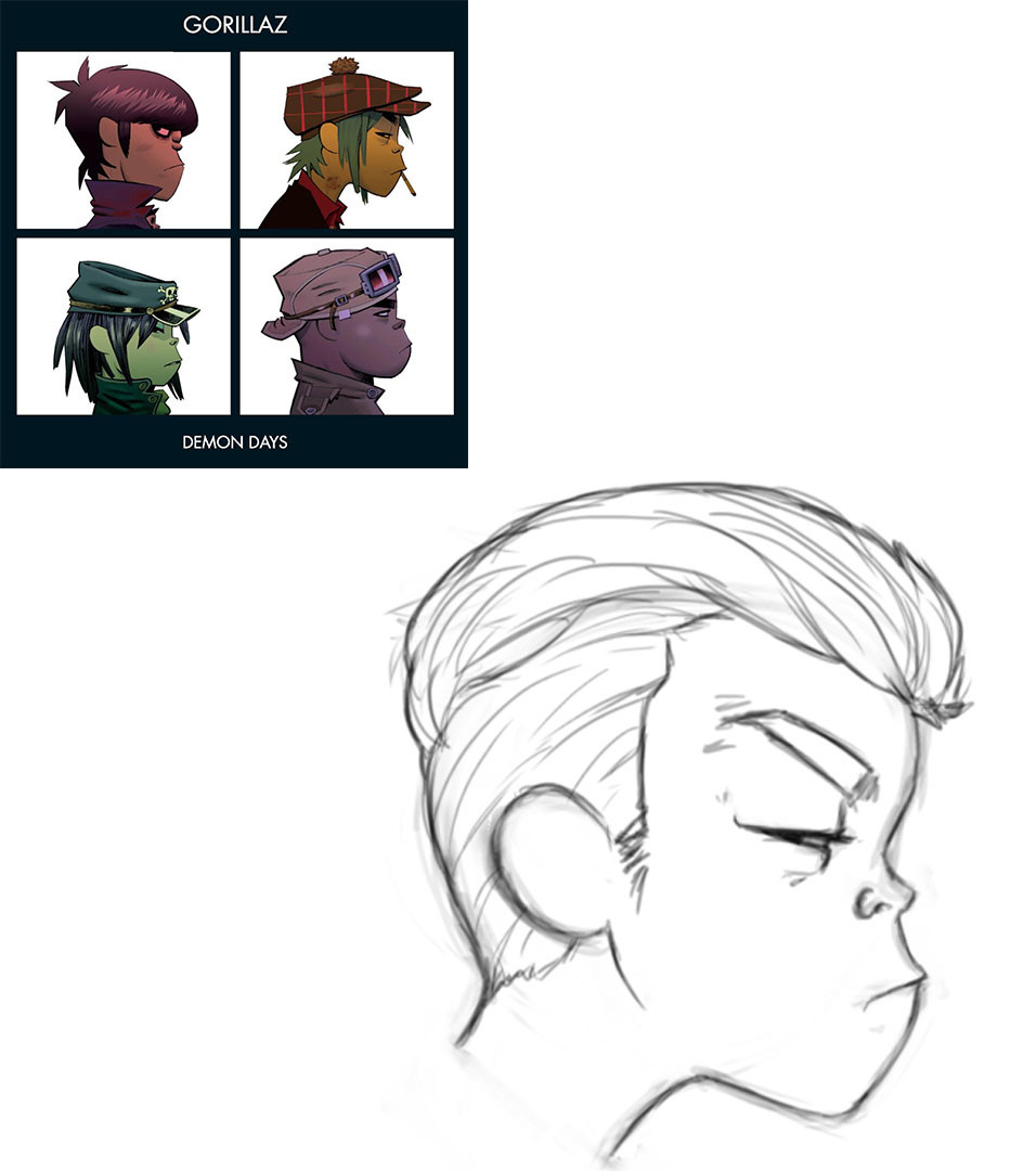 how to draw gorillaz demon days