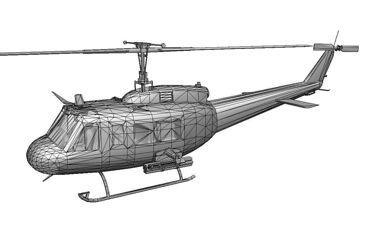 Michal Toula - Bell UH-1, low poly realtime 3D model