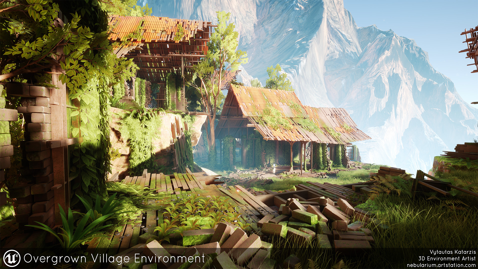 Vytautas Katarzis Portfolio - Overgrown Village Environment UE4