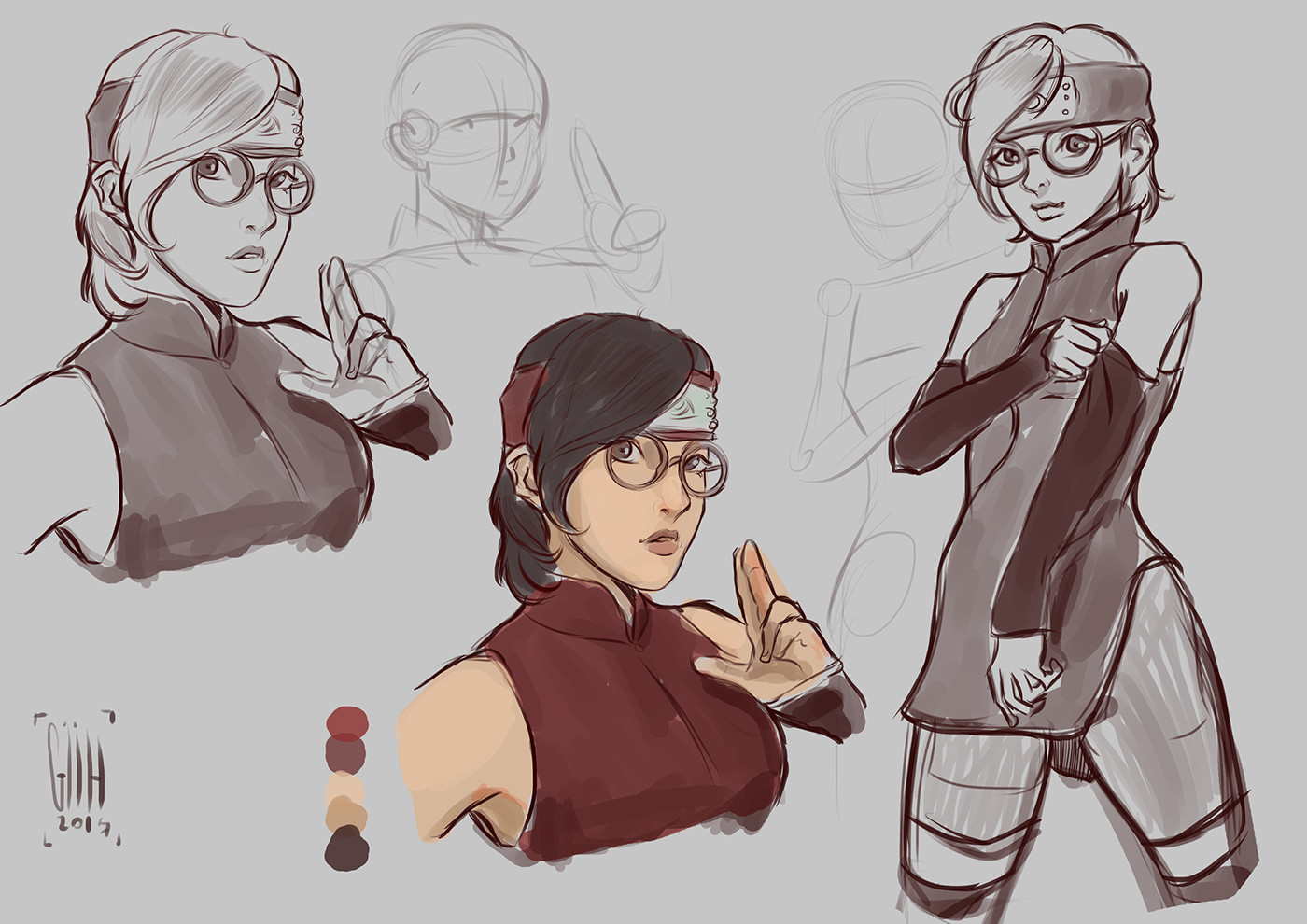 ArtStation - Sarada Uchiha Fanart Collab
