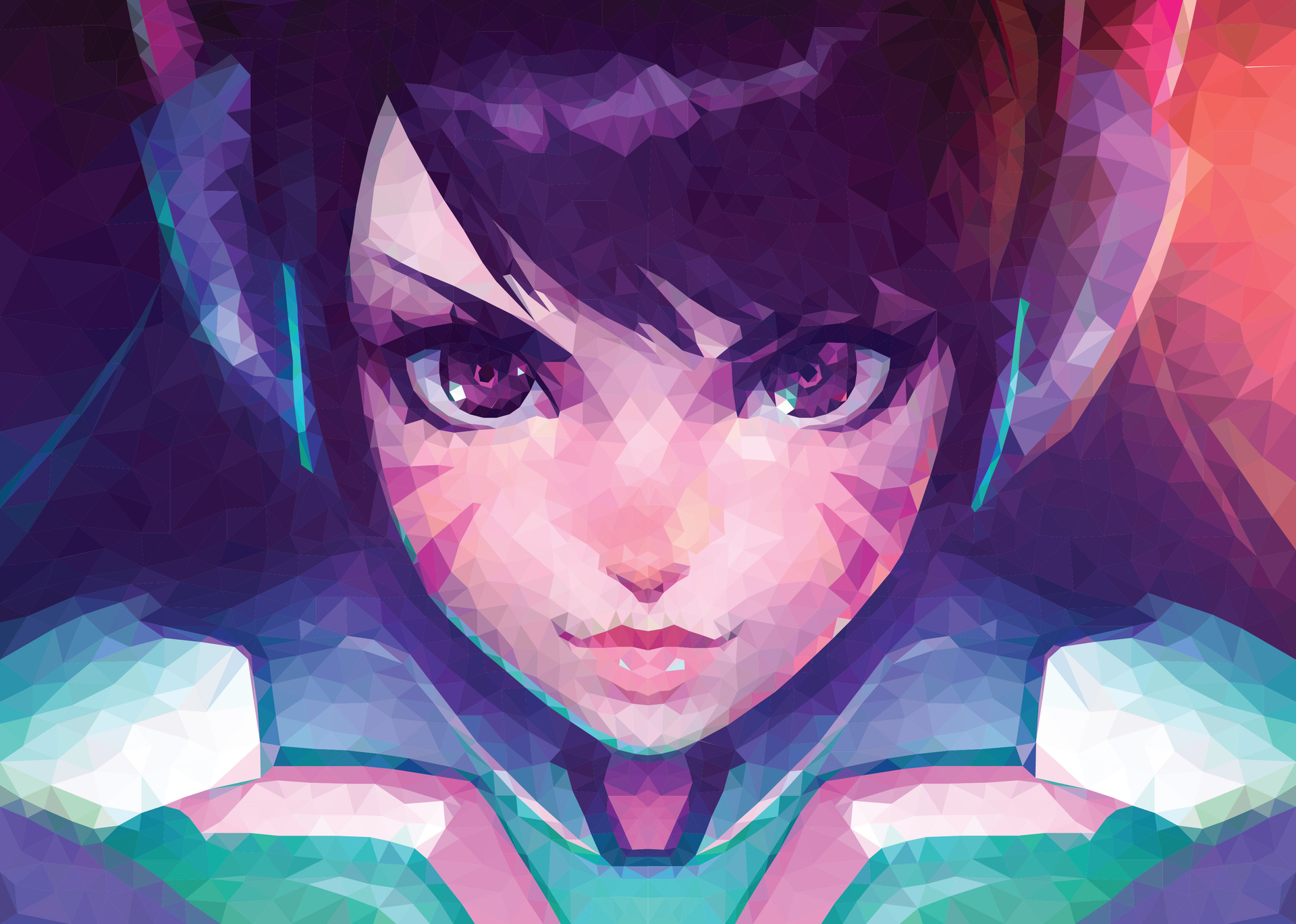 ArtStation - D-VA ( overwatch ) poly art
