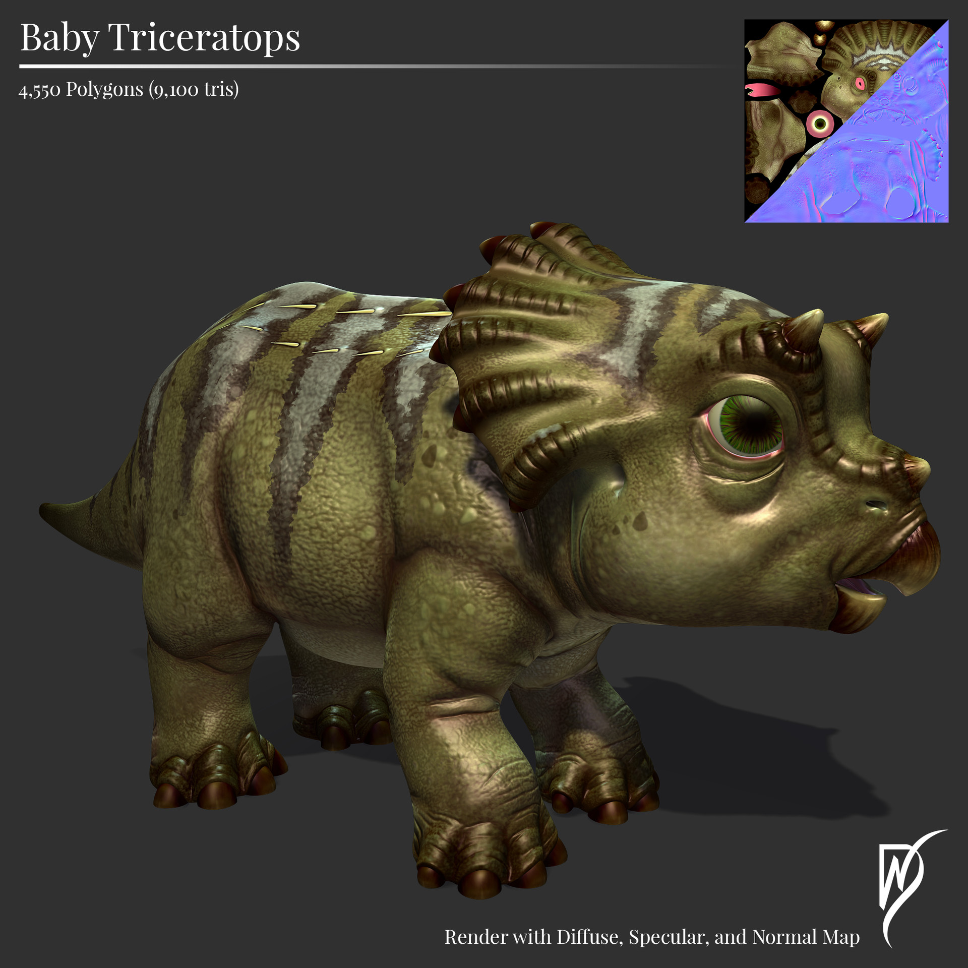 ArtStation - Baby Triceratops