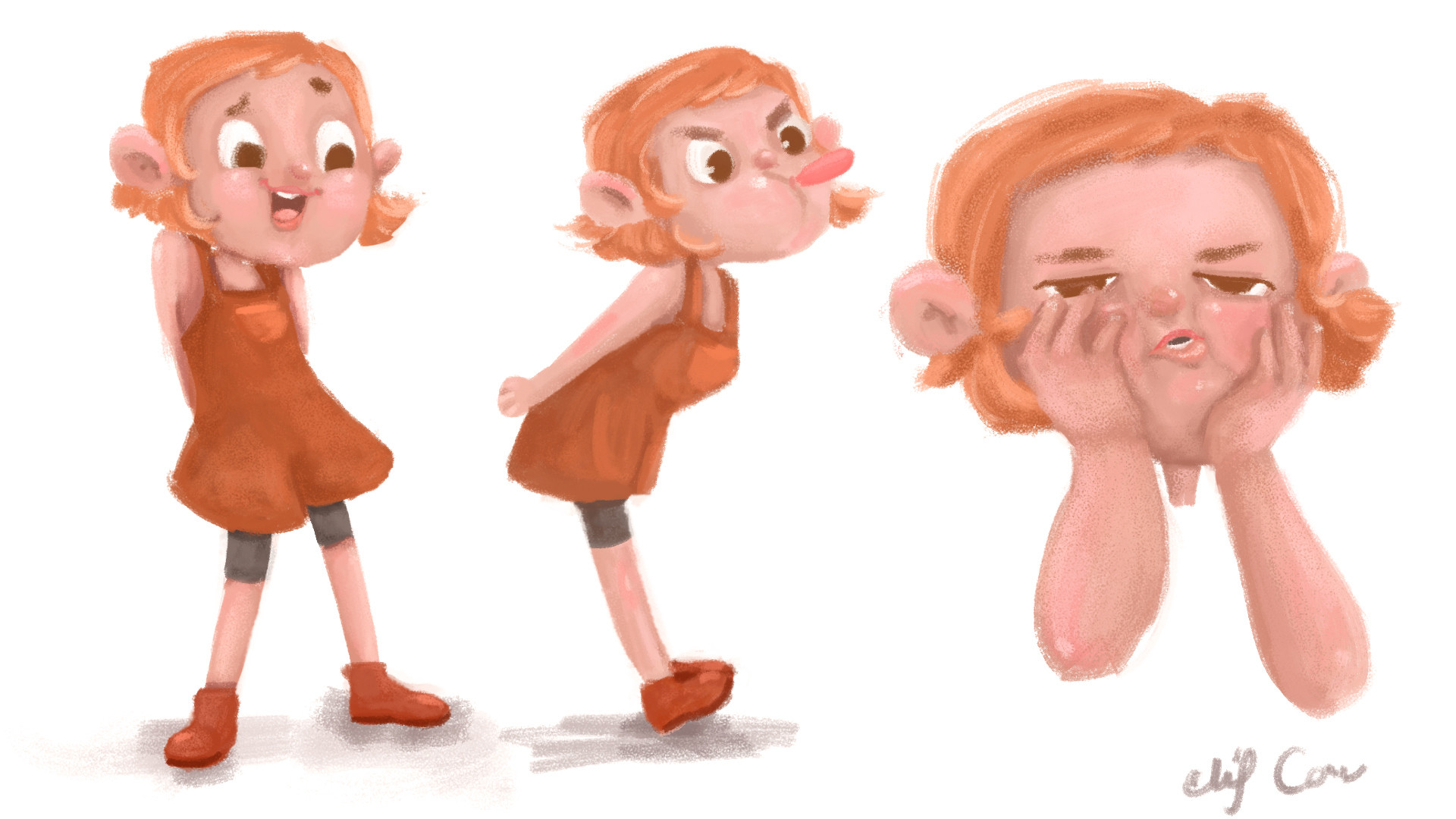 ArtStation - character design & 2d rig with anime studio & walking cycle