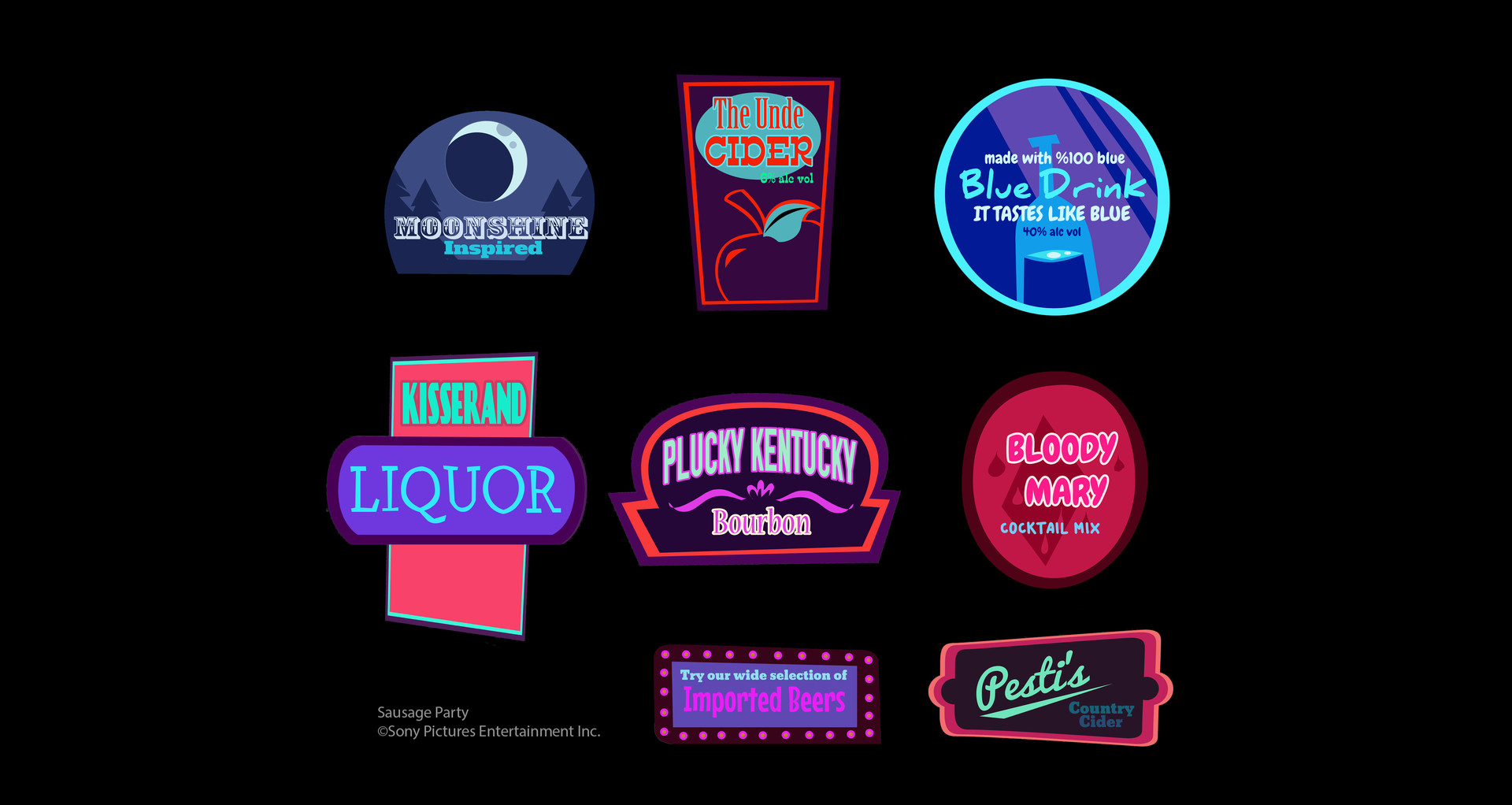 ArtStation - Sausage Party - Graphic/Label Designs