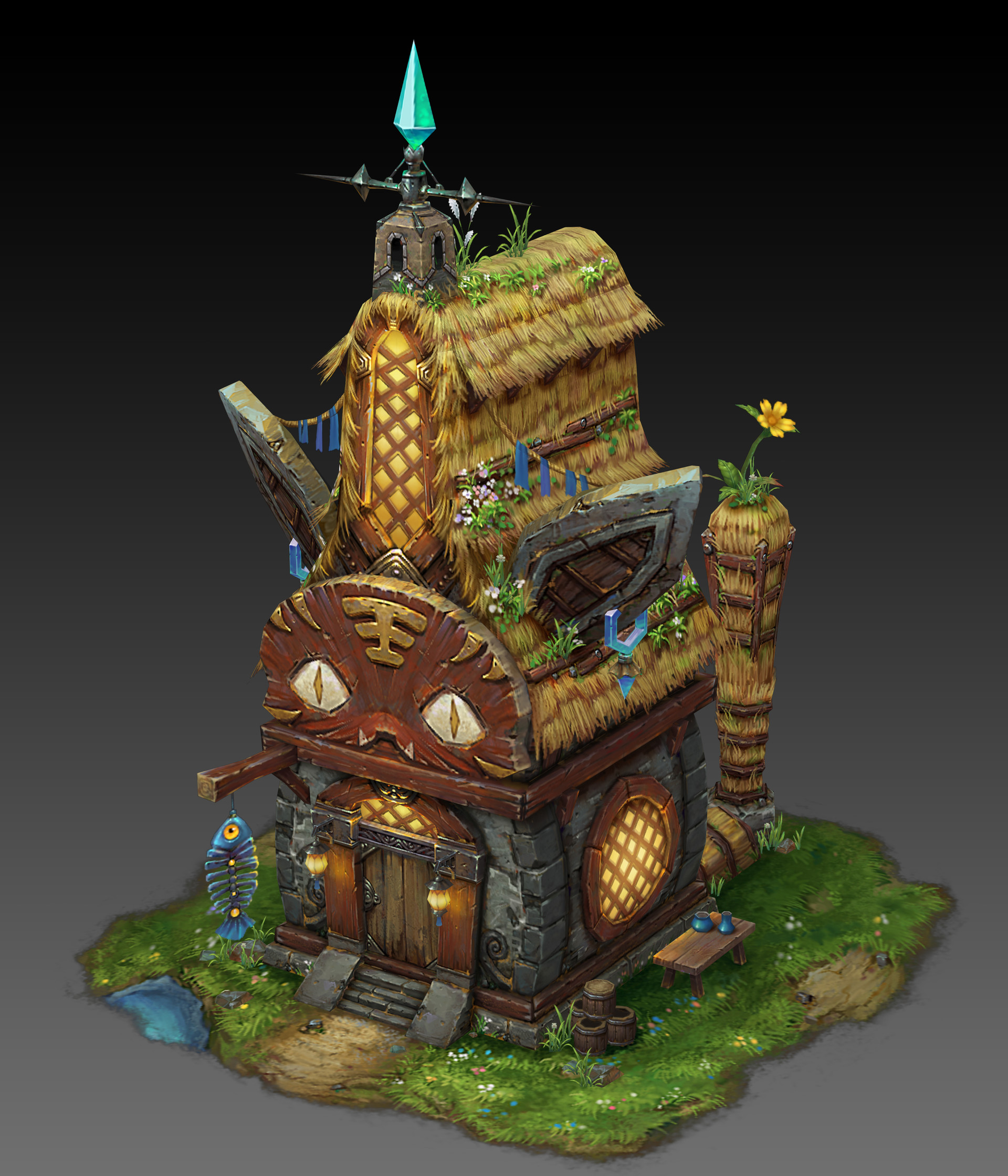 ArtStation - Cat house_A 3D hand-painted model