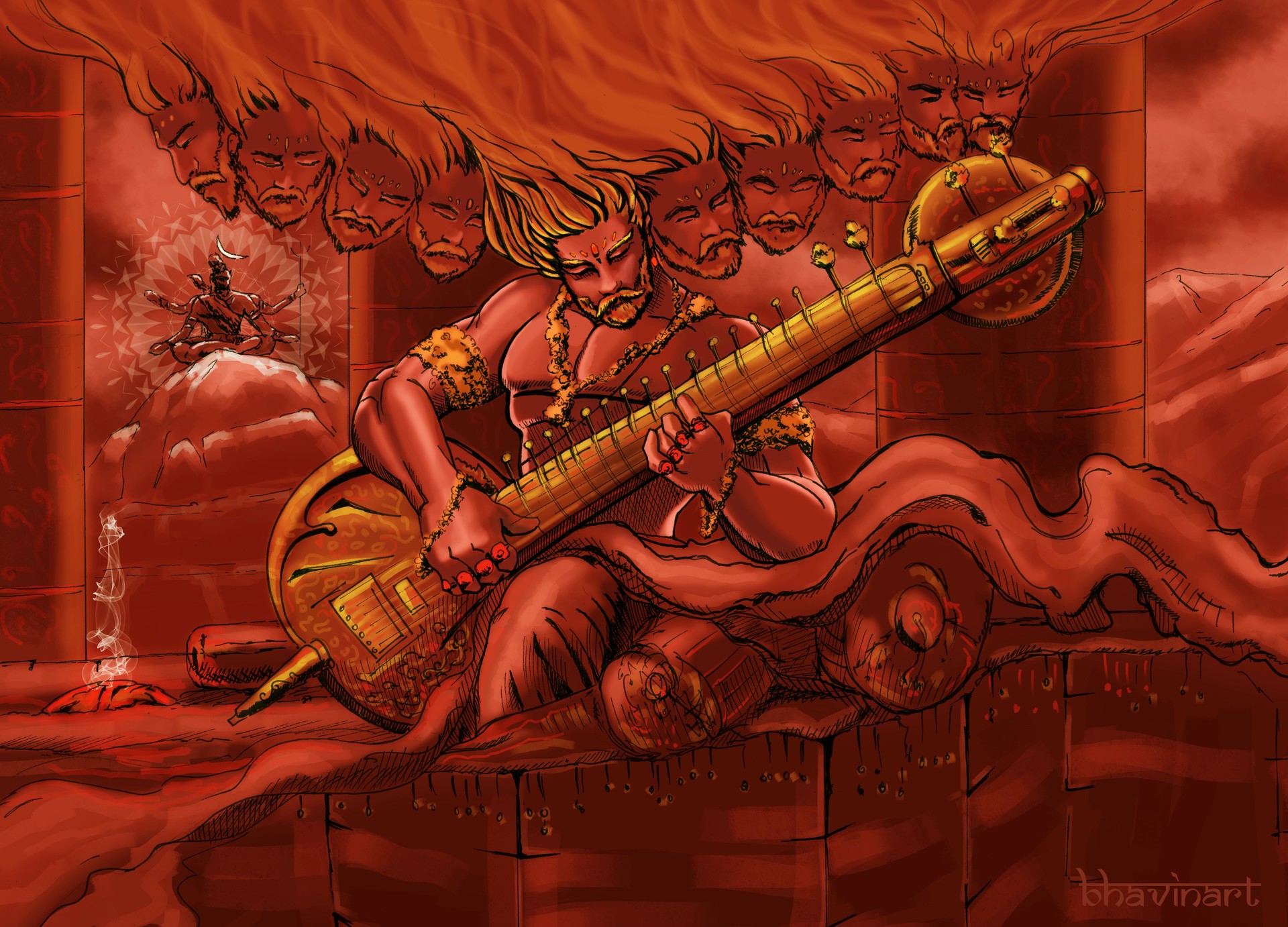 ArtStation - Dashanan worshiping Lord Shiva