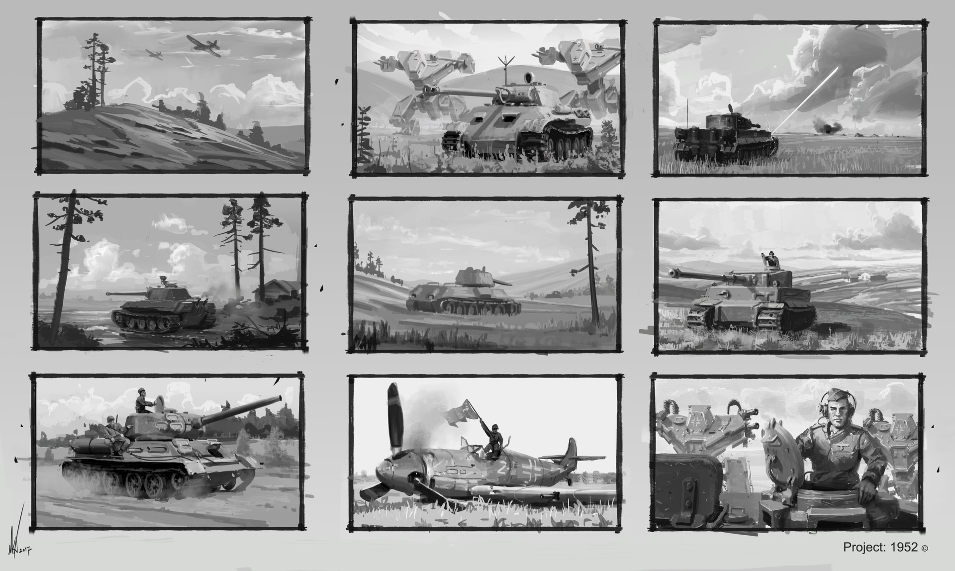 Michal Kus - Project: 1952 - Composition doodles