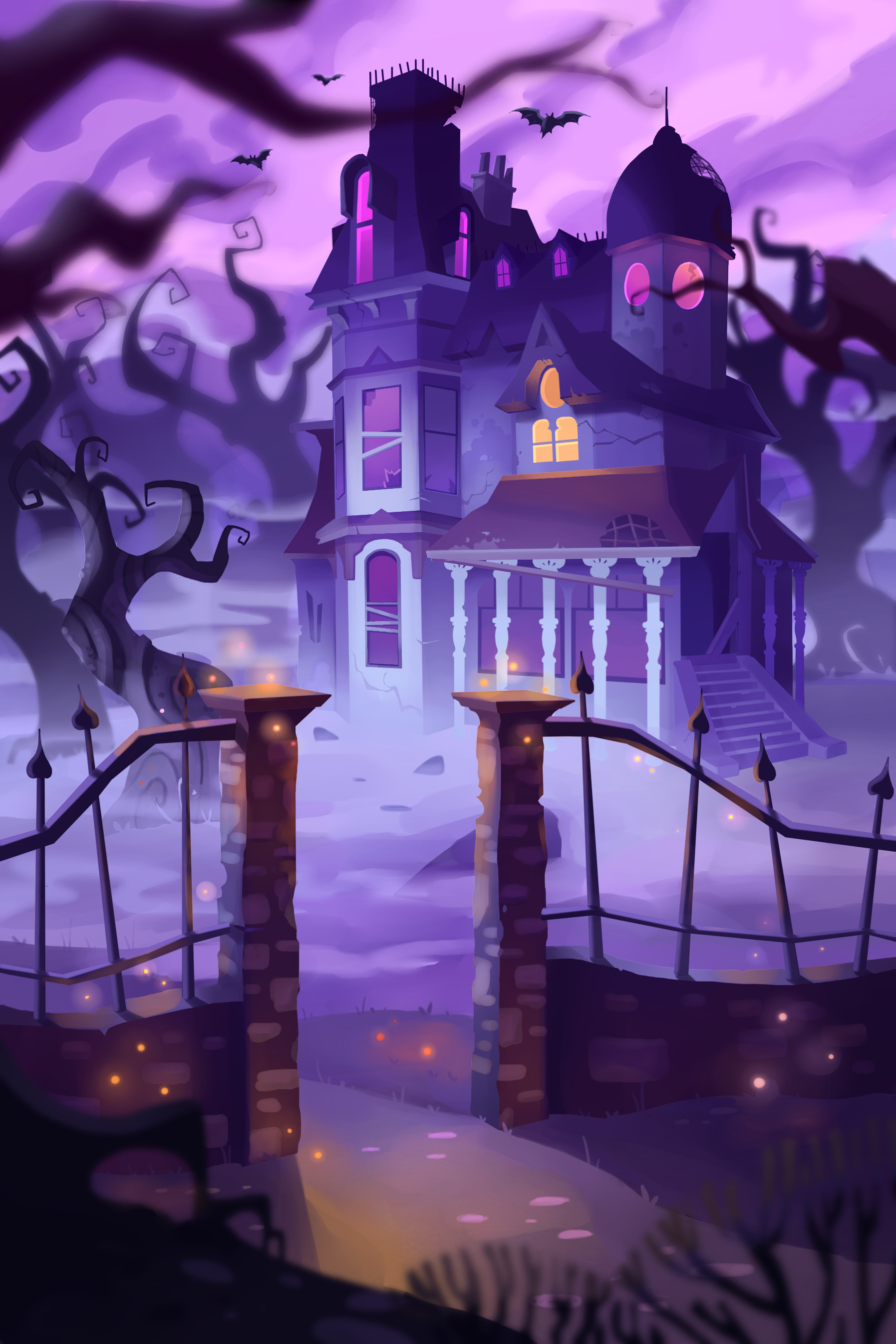 ArtStation - "Haunt the House" Board game box cover