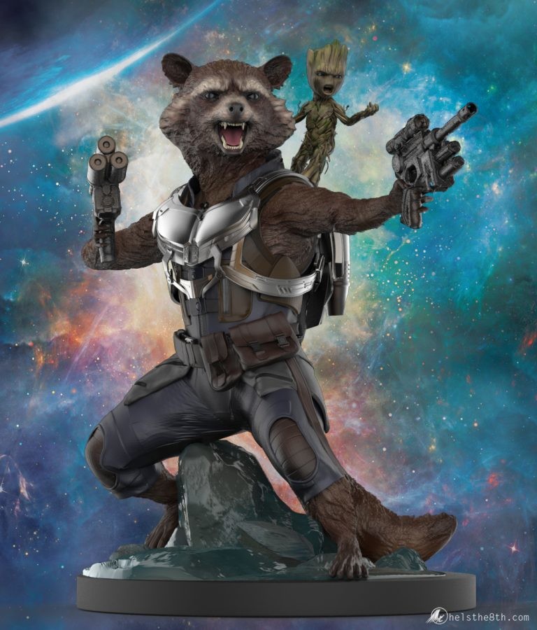 ArtStation - Rocket Raccoon and Groot Statue