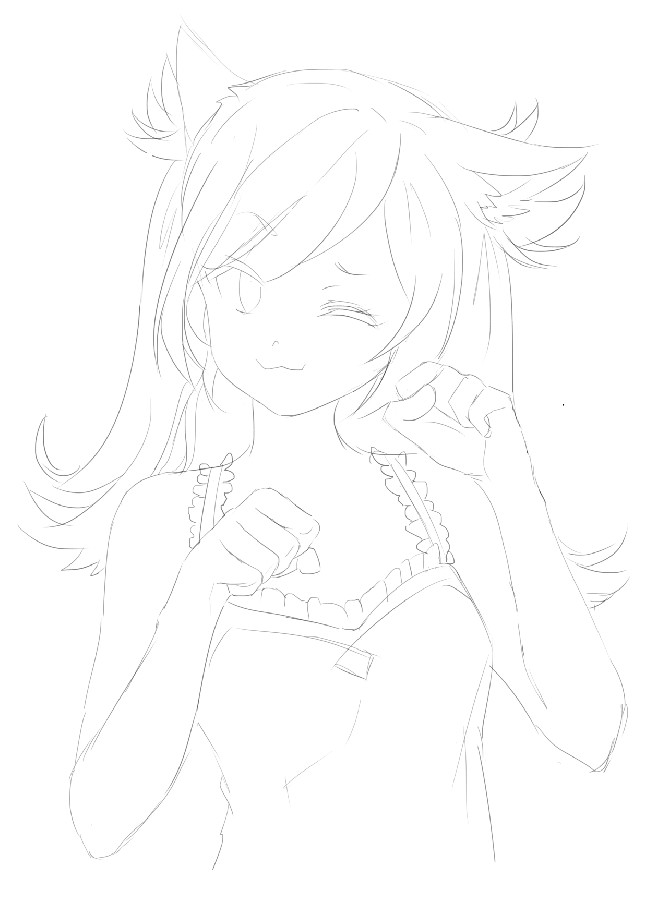 cute cat girl anime coloring pages