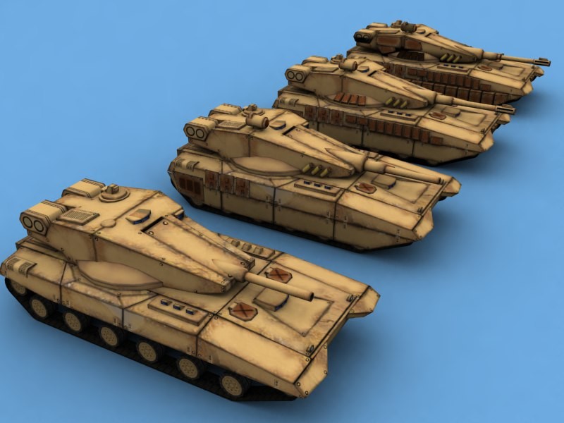 ArtStation - Light tank 4 lavels lowpoli 3d