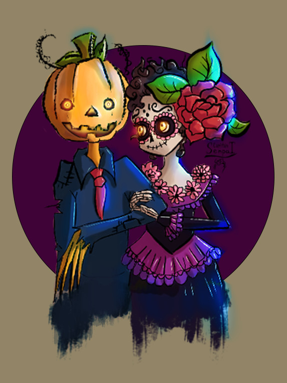 ArtStation - Pumpkin Head and Catrina
