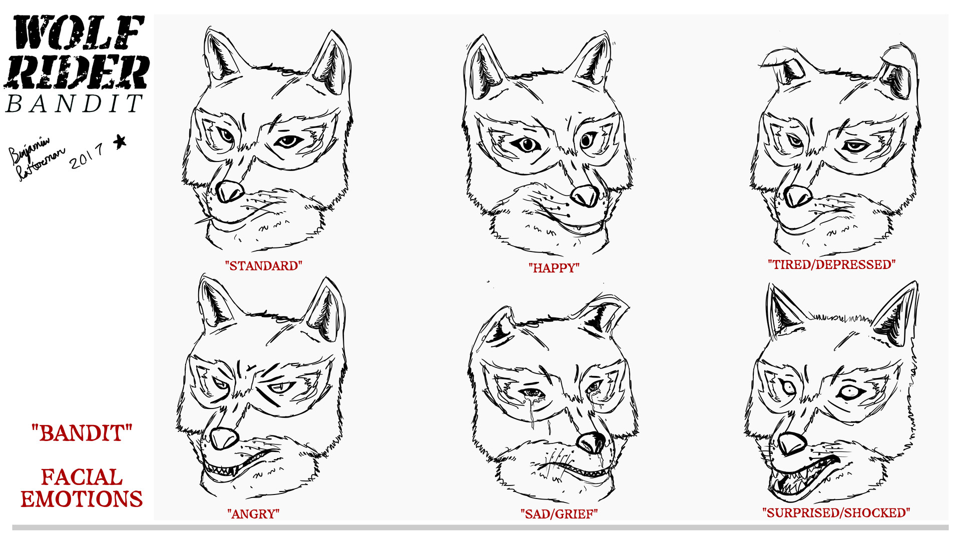 ArtStation - Wolf Rider Bandit: Emotions Sheet