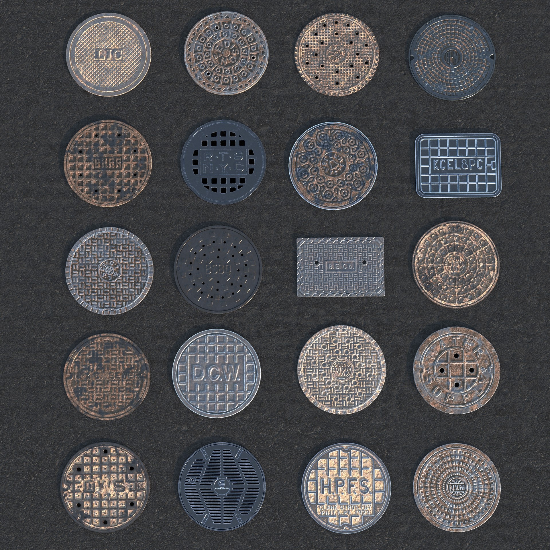 Mirko Venturi - New York manhole 3d models collection