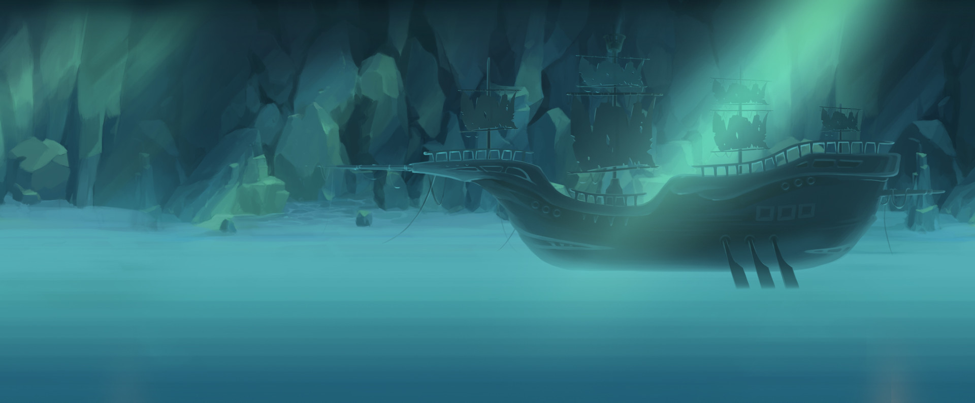 ArtStation - Side-Scrolling_Lake cave_bg 0bj