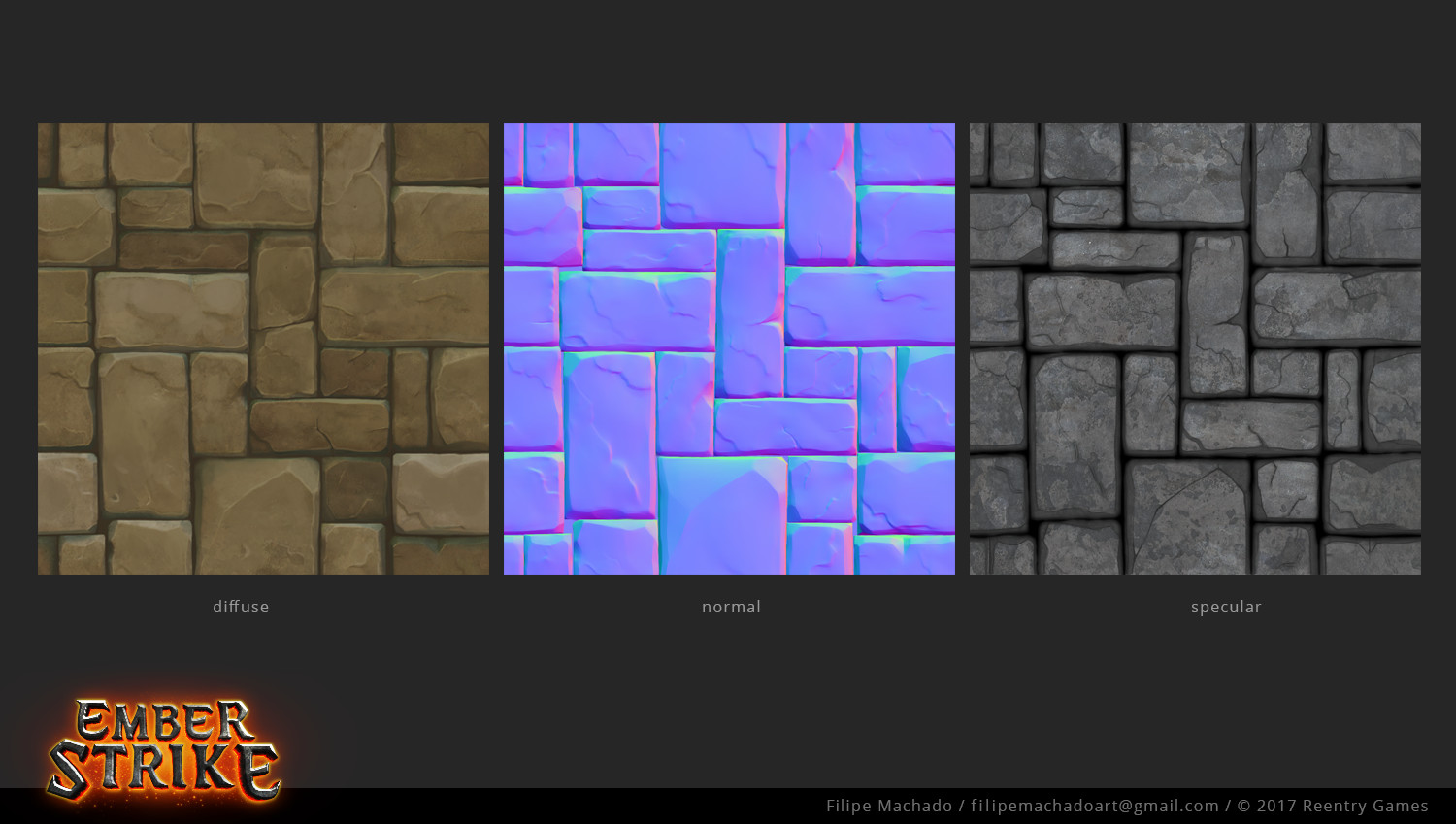 Filipe Machado - Tileable Stone Wall - Ember Strike