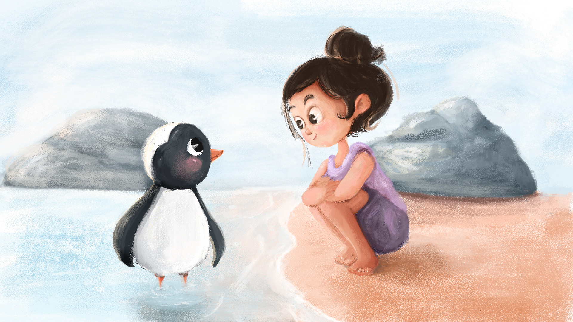 ArtStation - penguin & girl