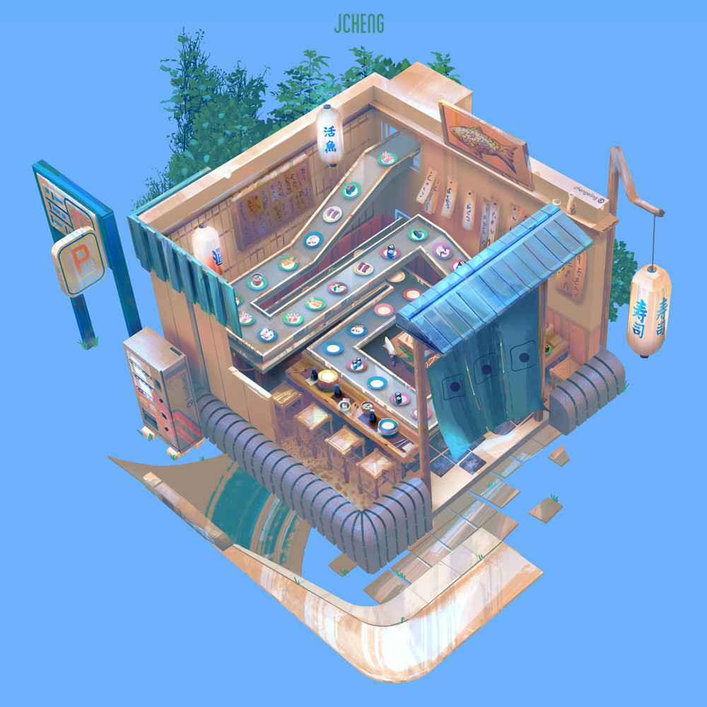 Isometric shops by Jessica Cheng : r/isometric
