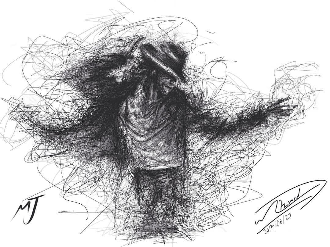 ArtStation - Michael Jackson scribble art!!