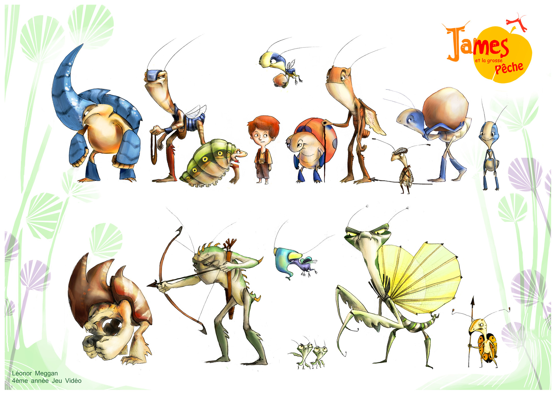 what insects are in james and the giant peach