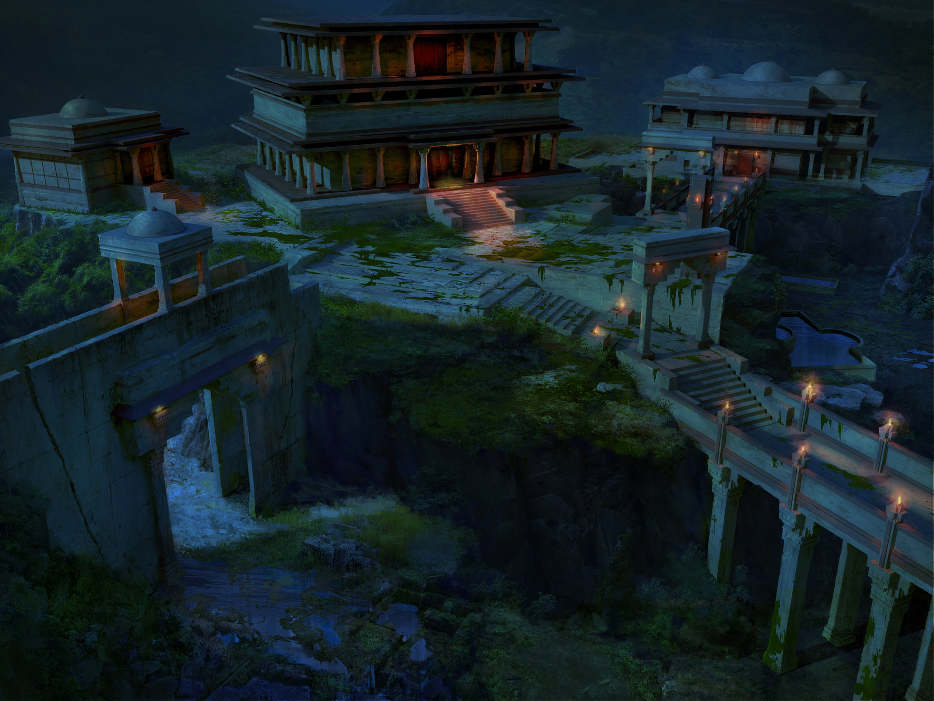 ArtStation - Multiple Temples night