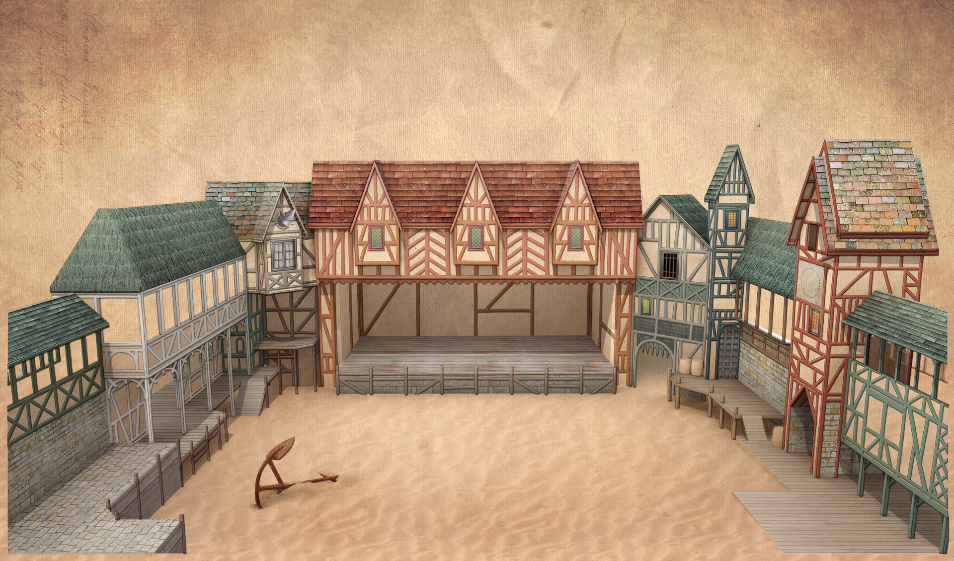 ArtStation - Main Stage of the OLD TOWN