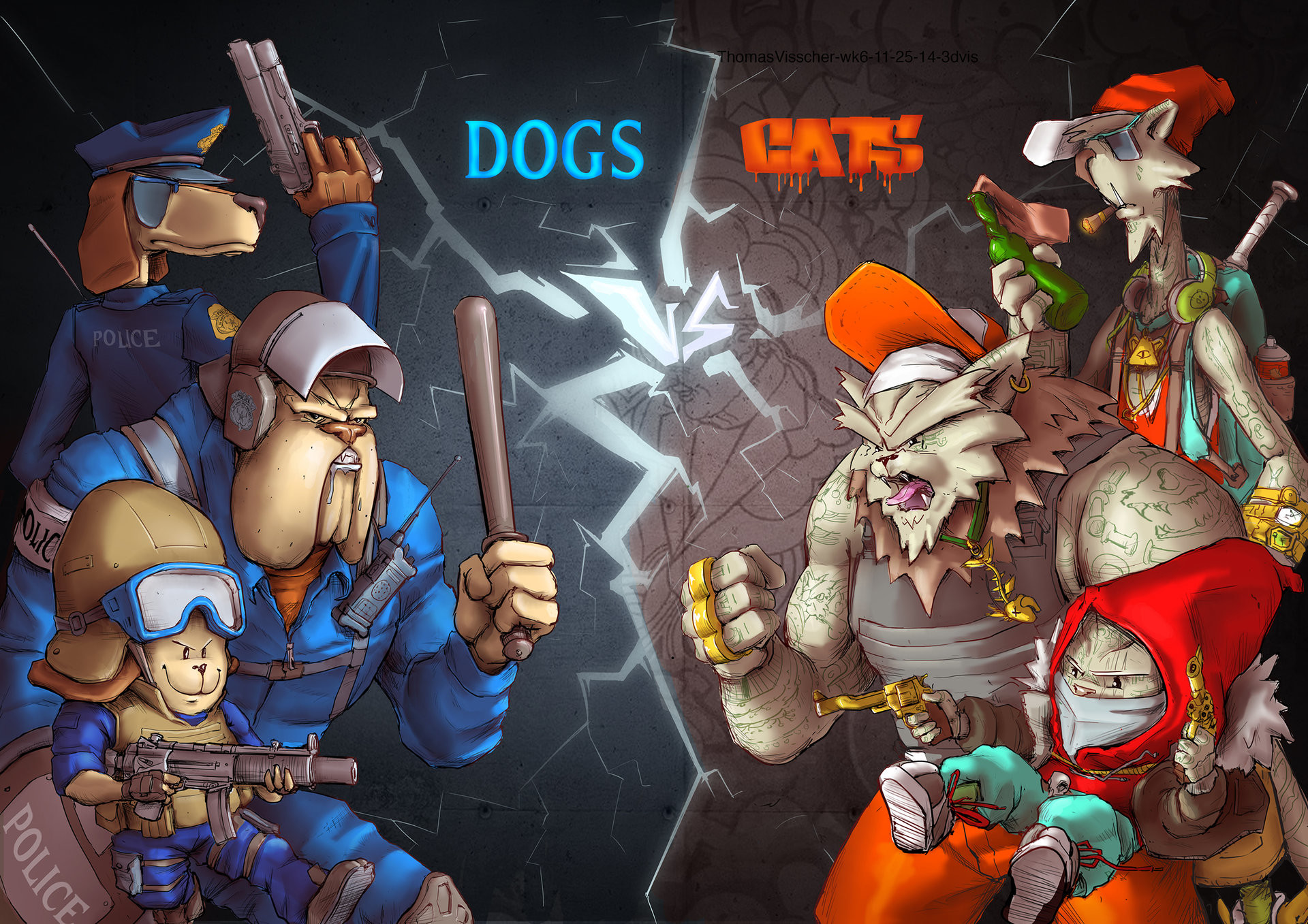 ArtStation - Dogs vs cats