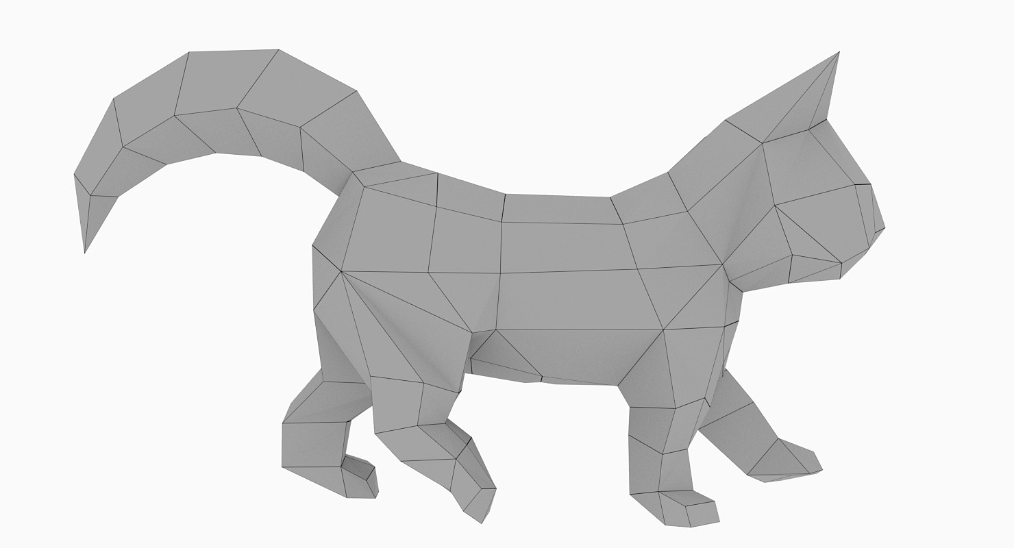 Luxxeon 3d - Low Poly Kitten For 3d Printing
