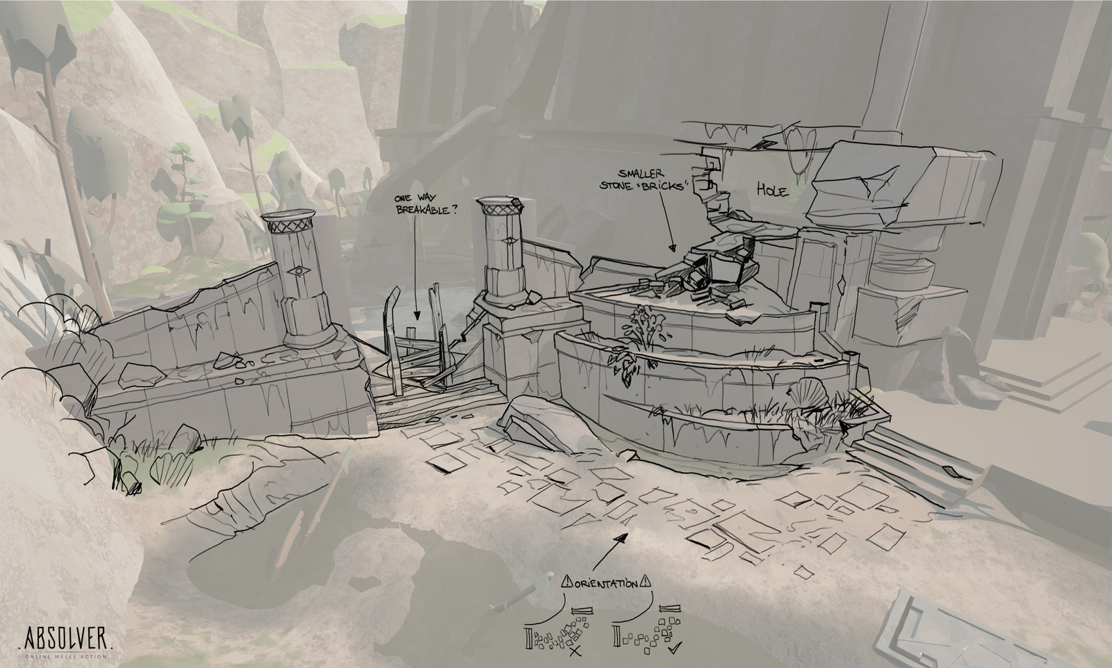 Michel Donze - Absolver Swamp Temple sketches