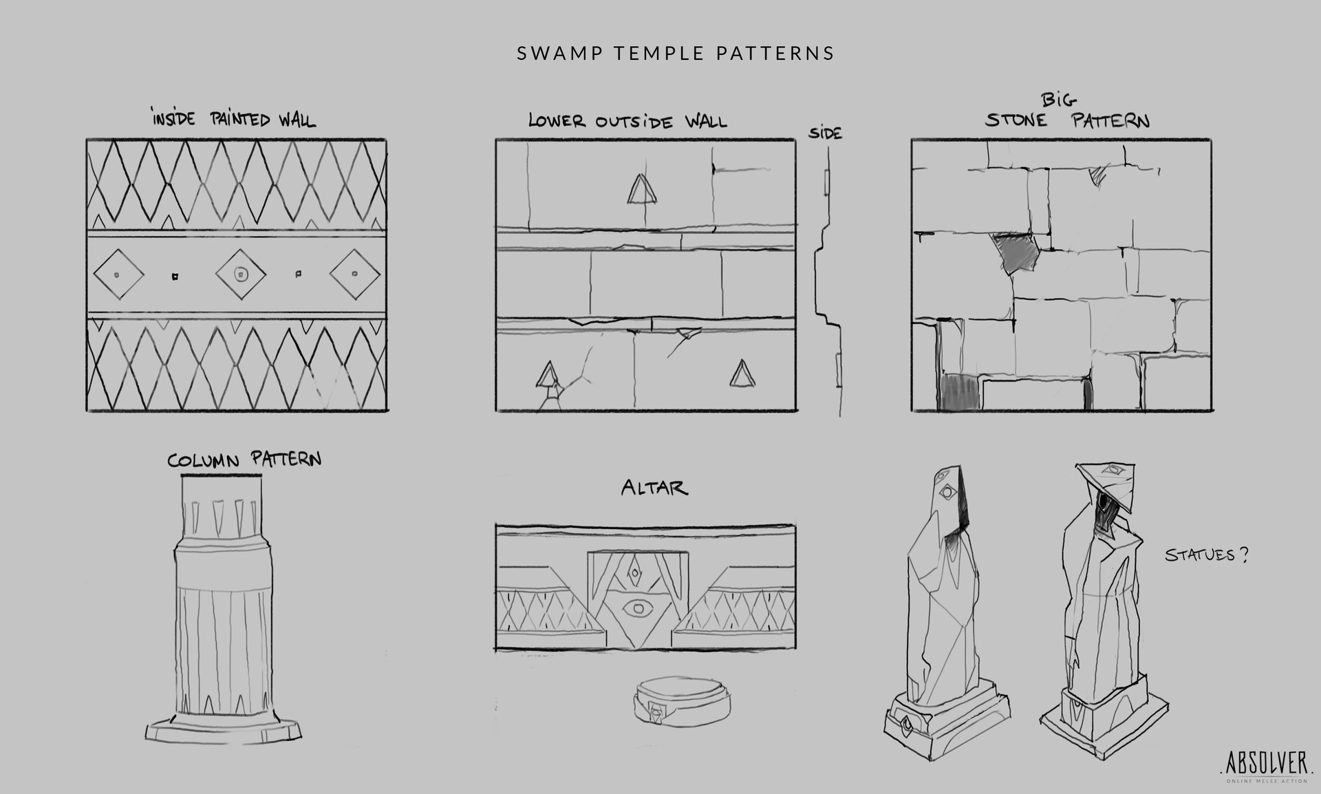 Michel Donze - Absolver Swamp Temple sketches