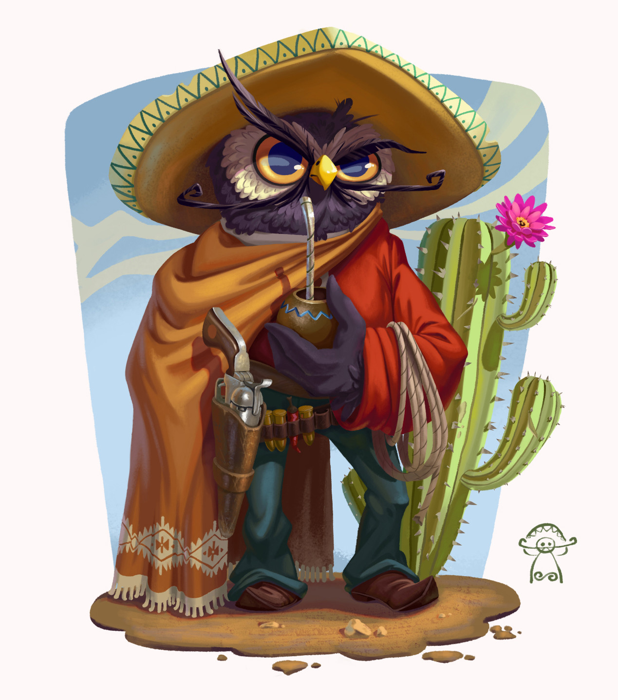 ArtStation - Owl cowboy