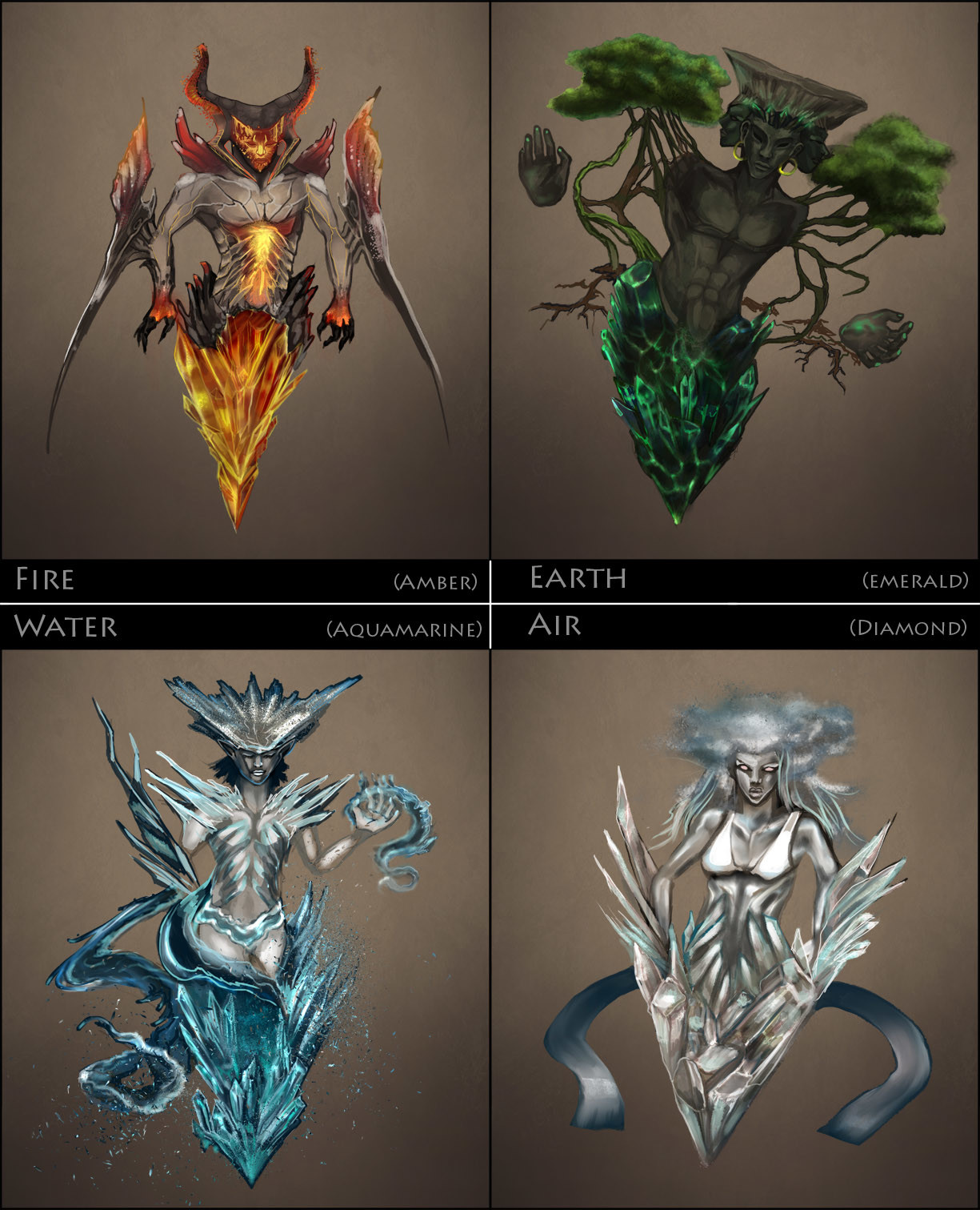ArtStation - Crystal Elementals