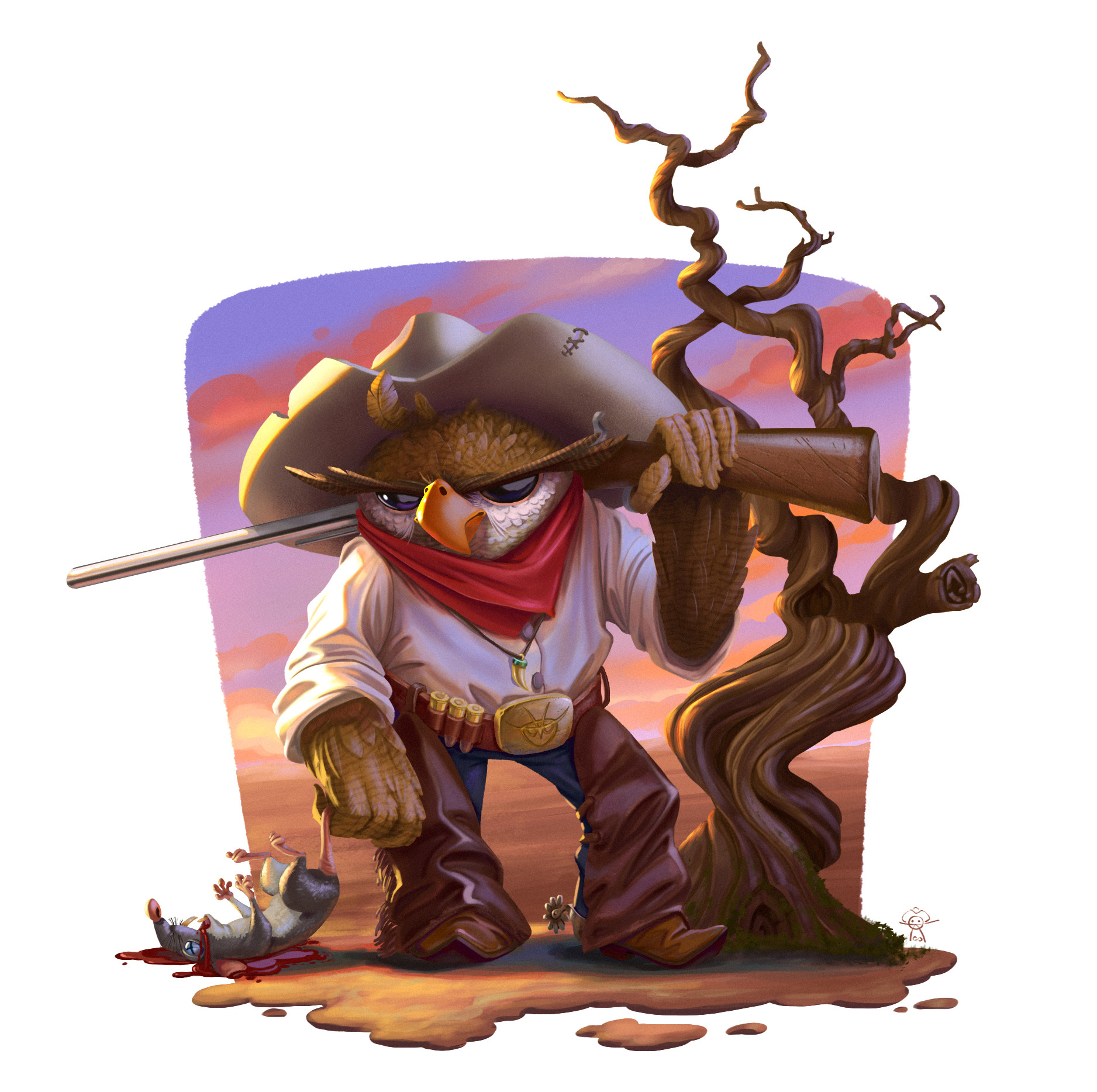 ArtStation - Owl cowboy