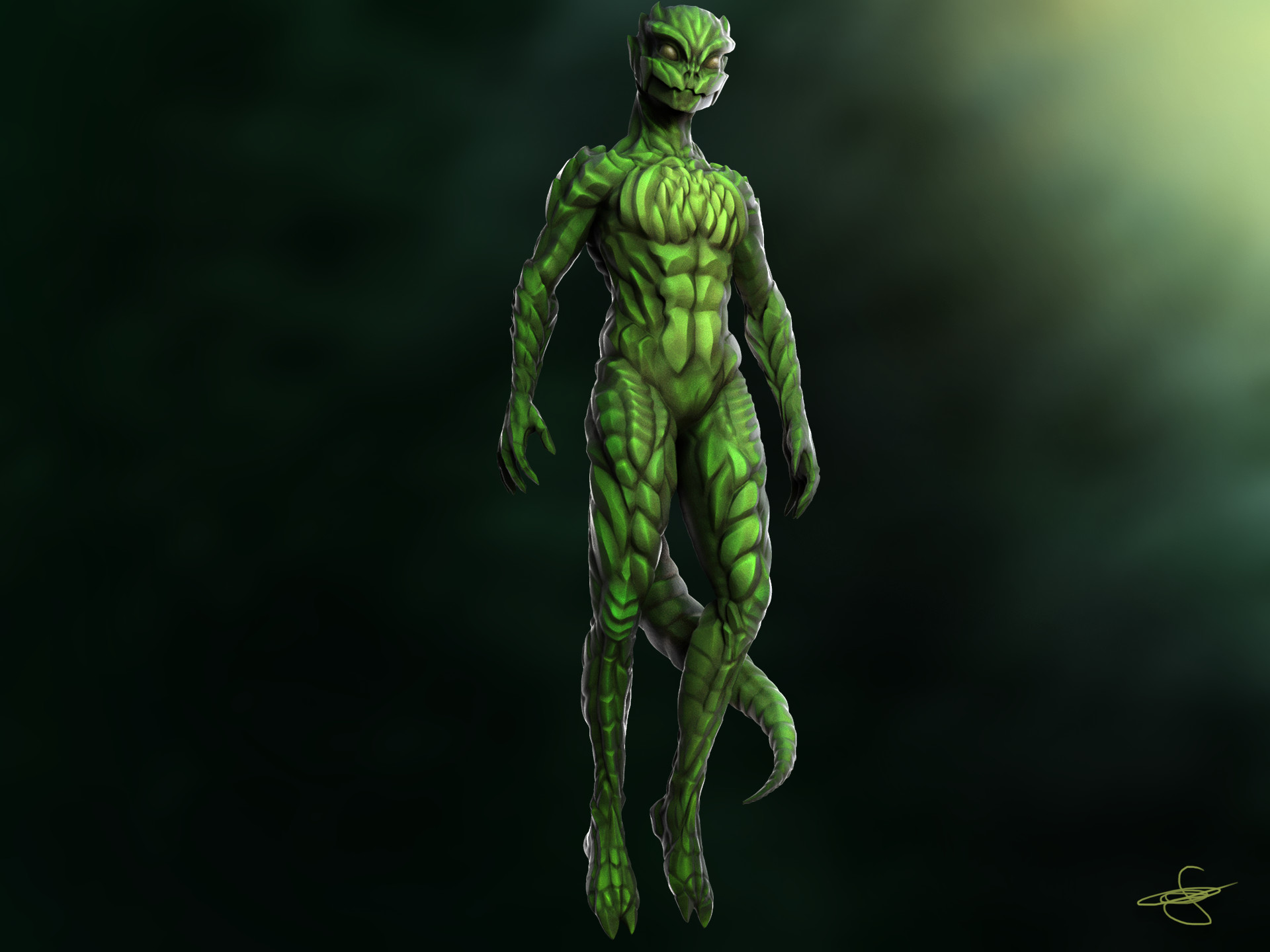 ArtStation - Biped Lizard Character Sculpt