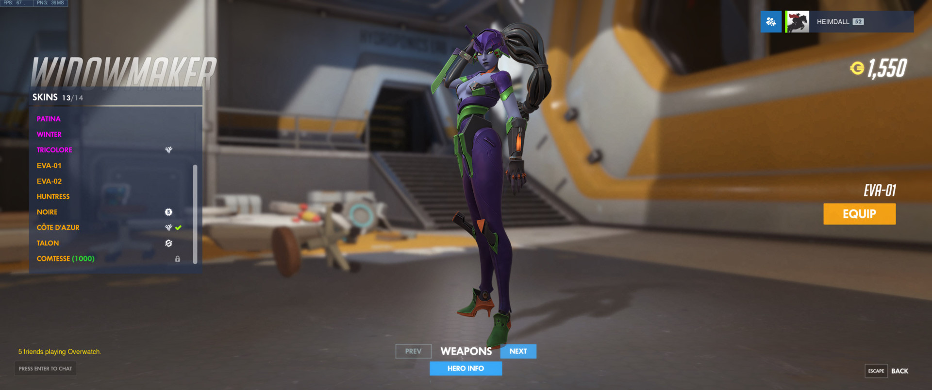 André Nolandi - Widowmaker EVA-01 ~ Fan made Overwatch skin
